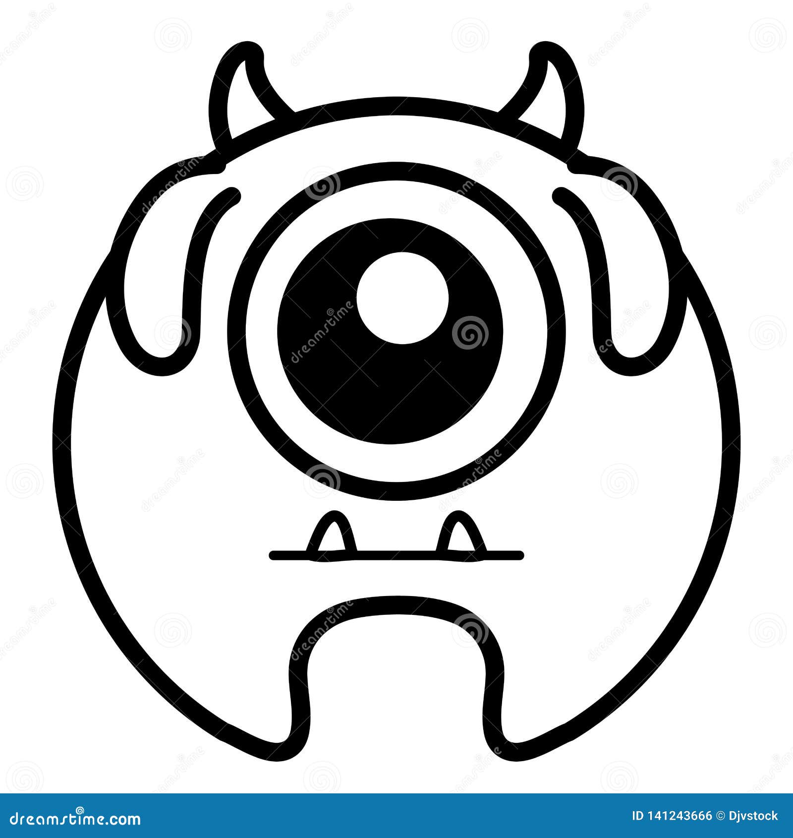 Monster with One Eye Comic Character Stock Vector - Illustration of ...