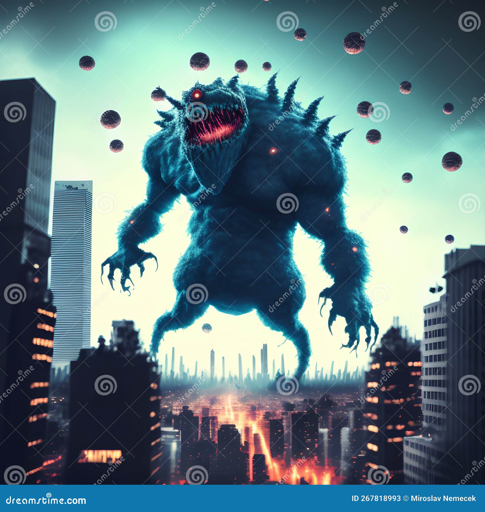 Monster from Outer Space, Generative AI Illustration Stock Illustration ...