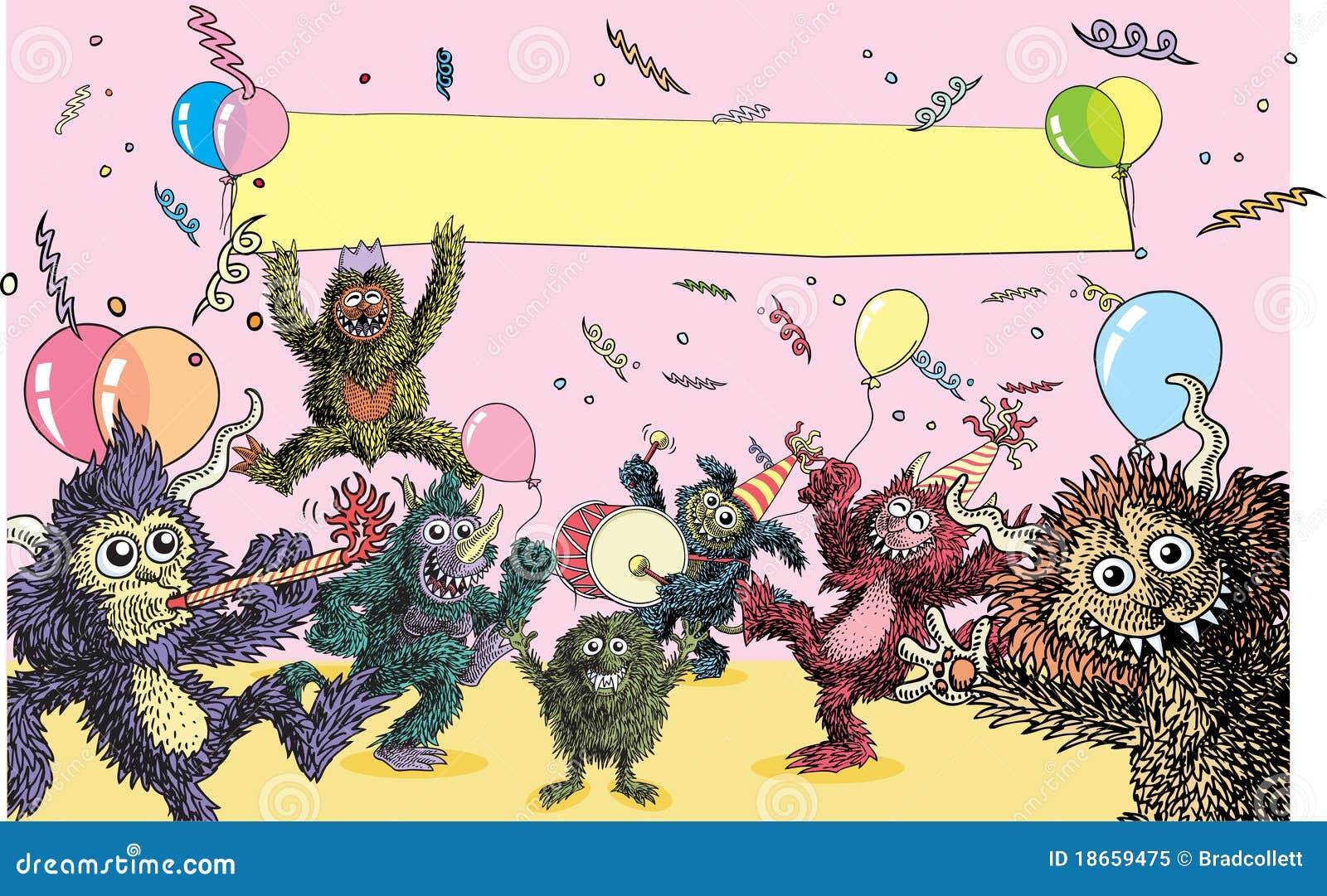 Monster Party stock vector. Illustration of haunting - 18659475