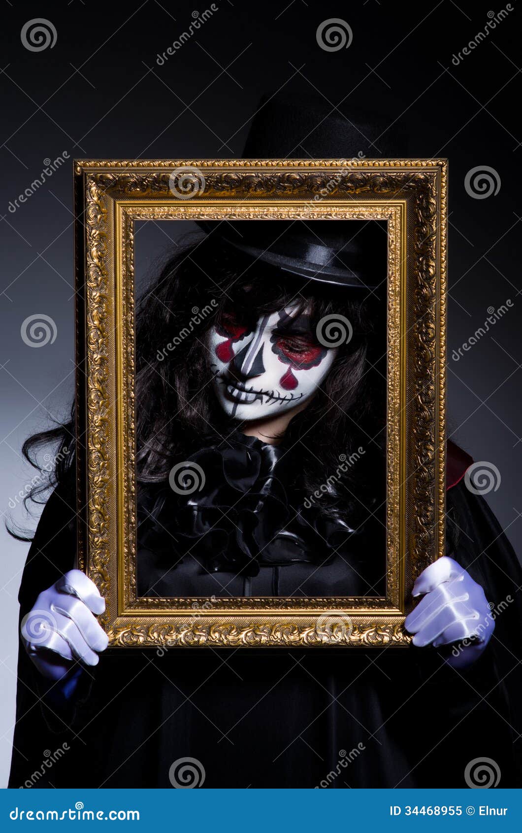 Monster with Picture Photo Frame Stock Image - Image of evil, holiday ...