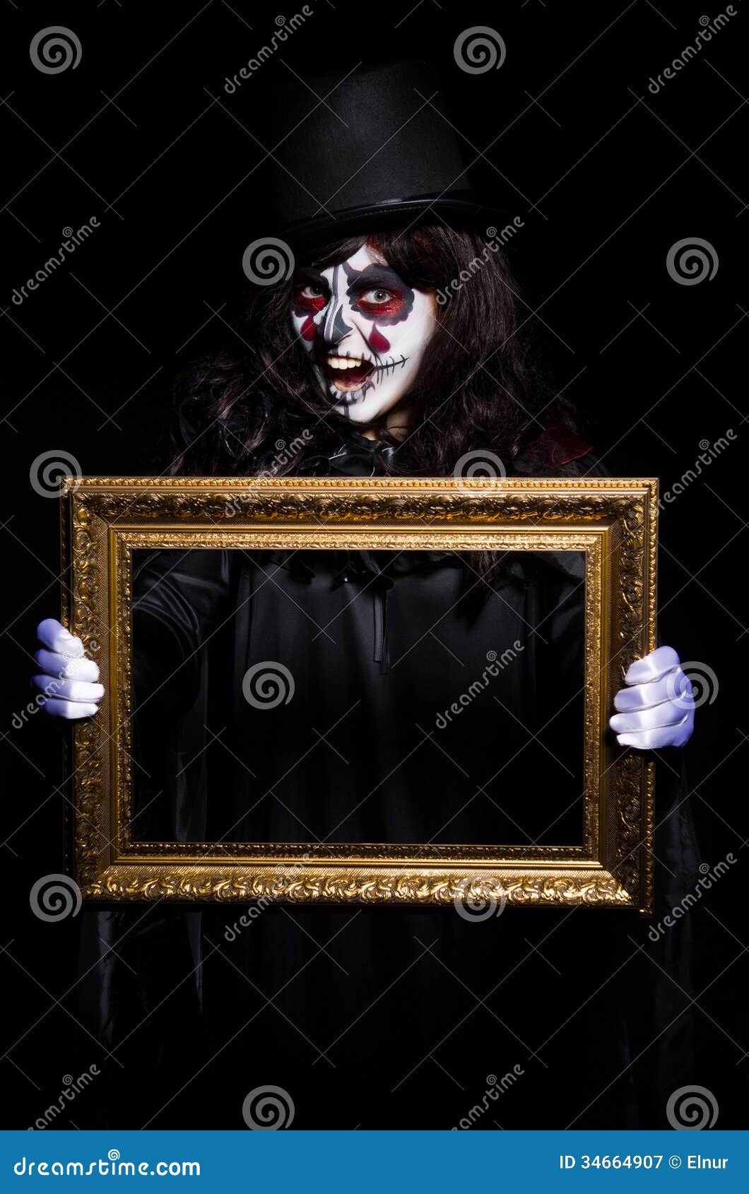 Monster with Picture Photo Frame Stock Image - Image of bloody, monster ...