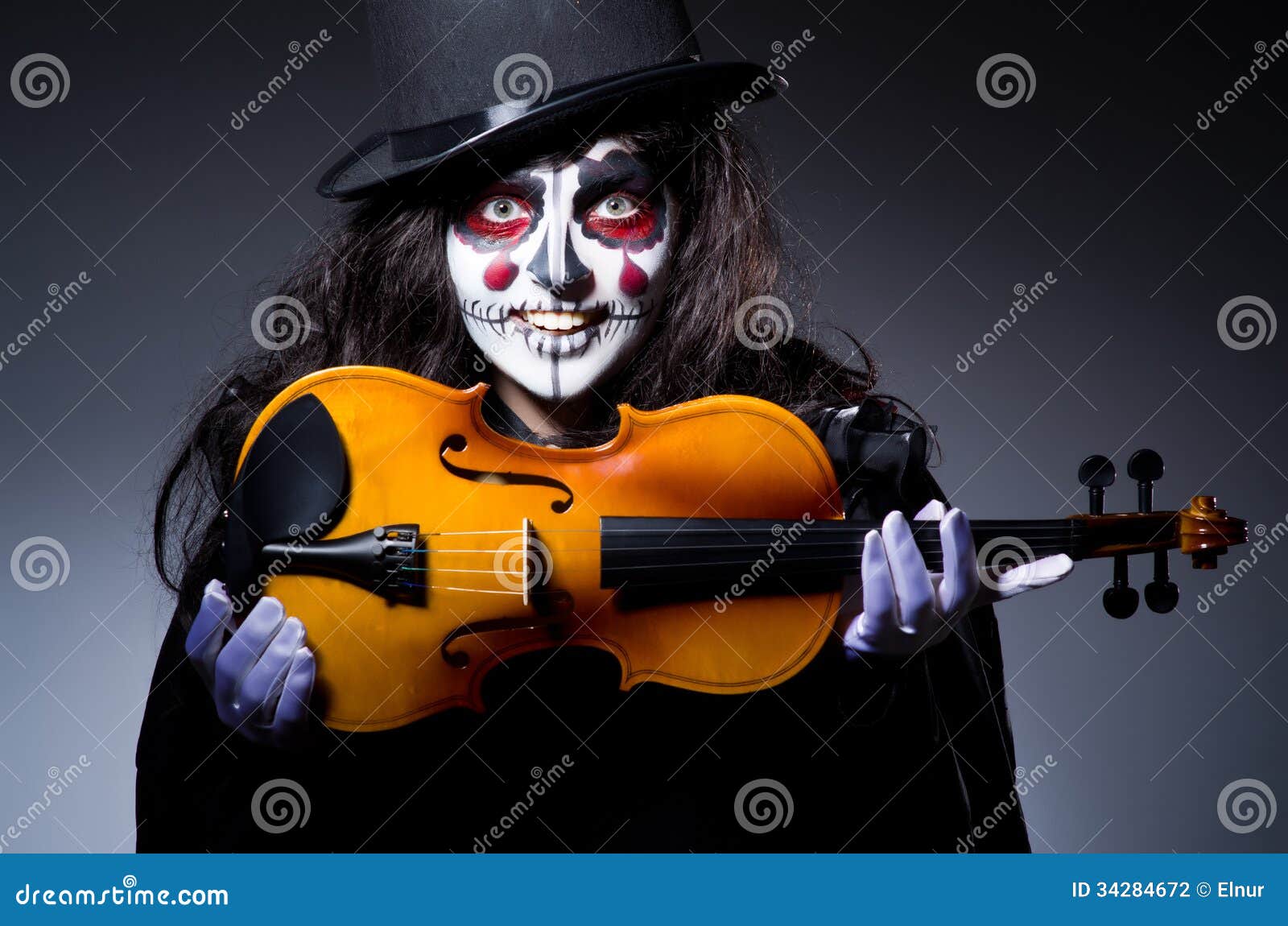 Monster playing violin stock photo. Image of ghost, girl - 34284672