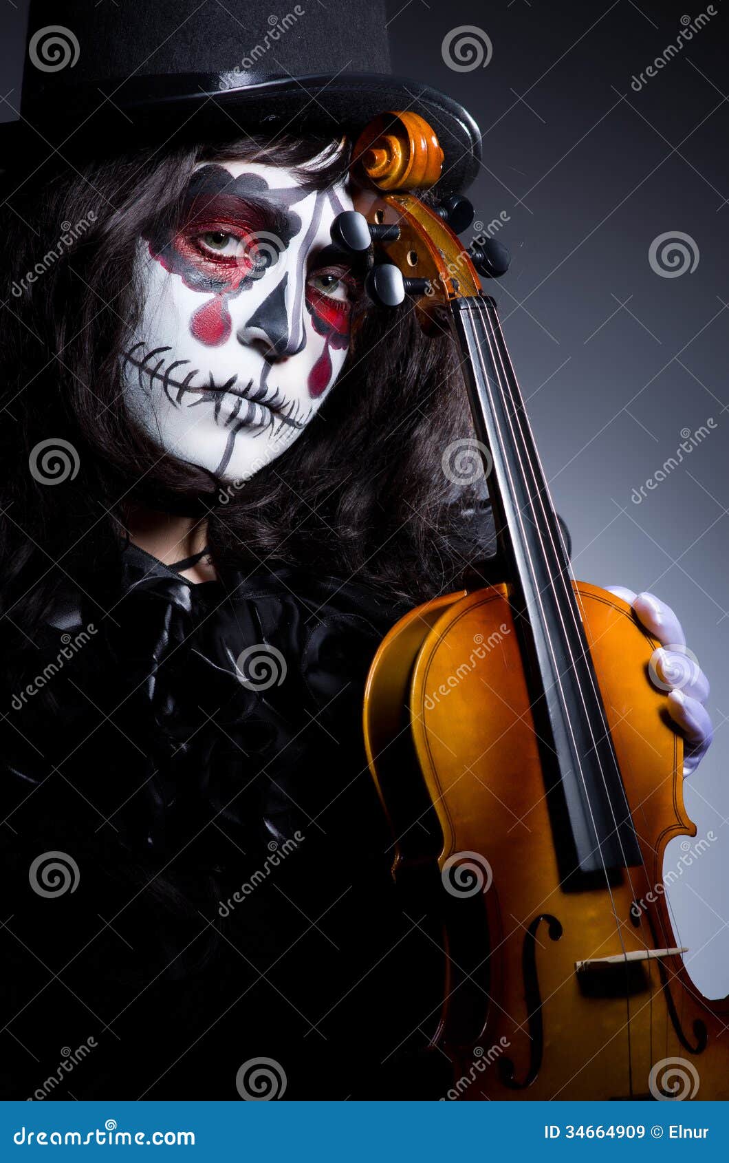 Monster playing violin stock image. Image of face, dead - 34664909