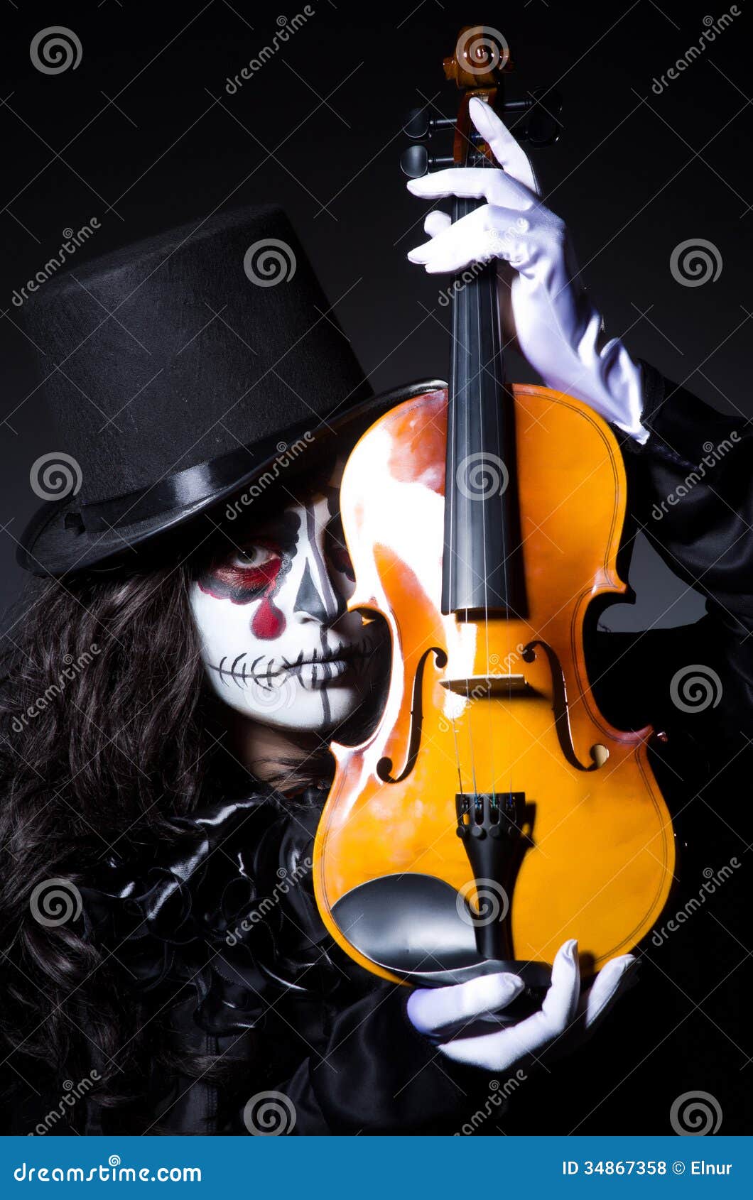 Monster playing violin stock photo. Image of fiddle, halloween - 34867358
