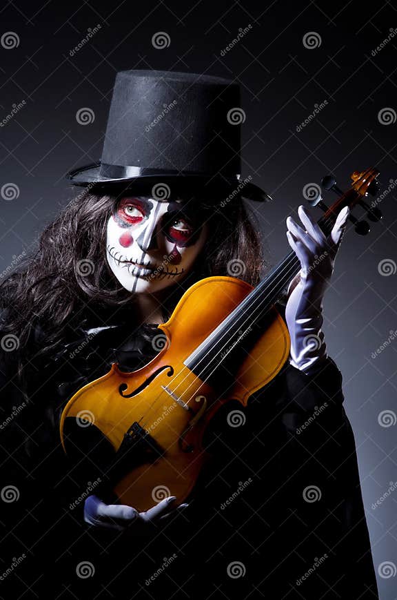 Monster playing violin stock photo. Image of demon, horror - 36623560