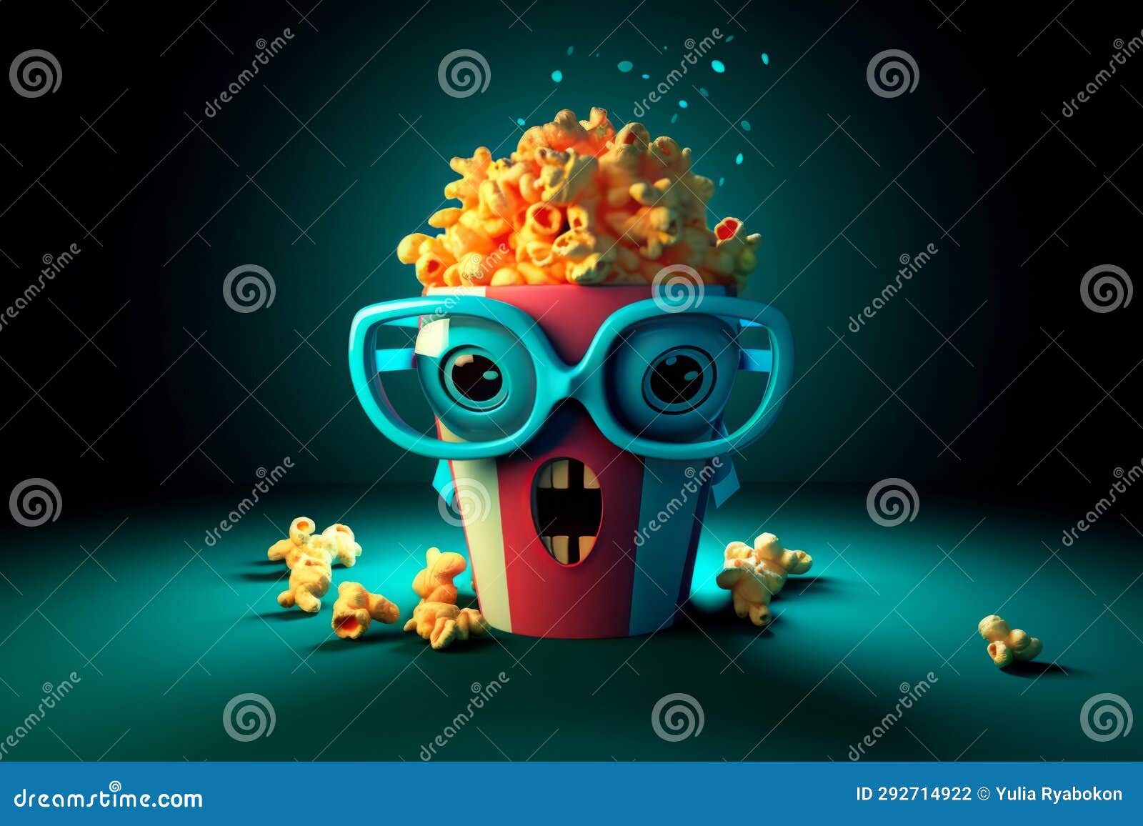 Devil Popcorn Vending Machine Is Formed Cartoon Vector Illustration ...