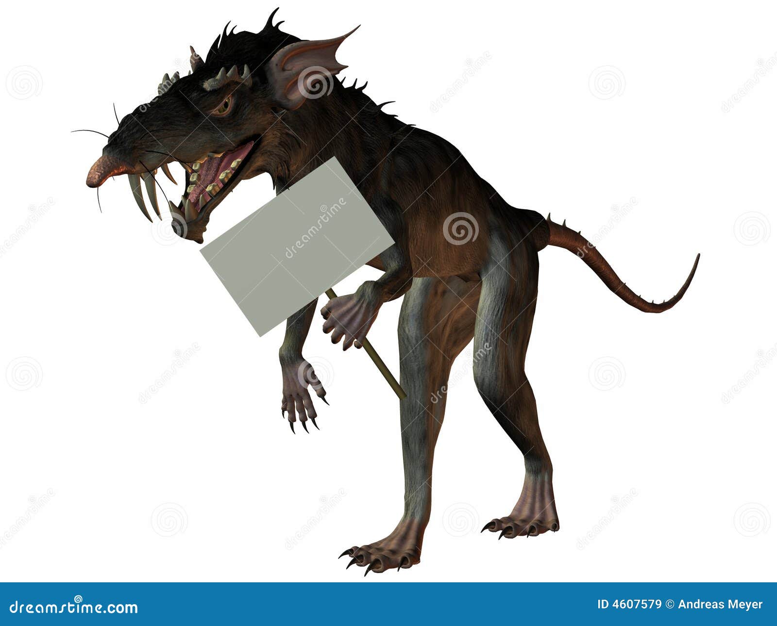 Monster Rat with Sign stock illustration. Illustration of fantasy - 4607579