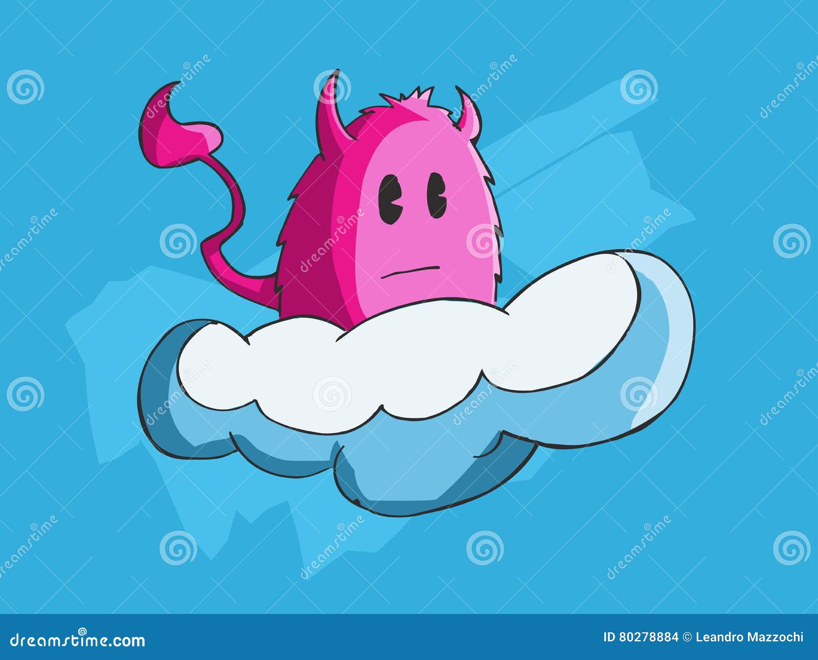 Monster riding a cloud stock vector. Illustration of creature - 80278884