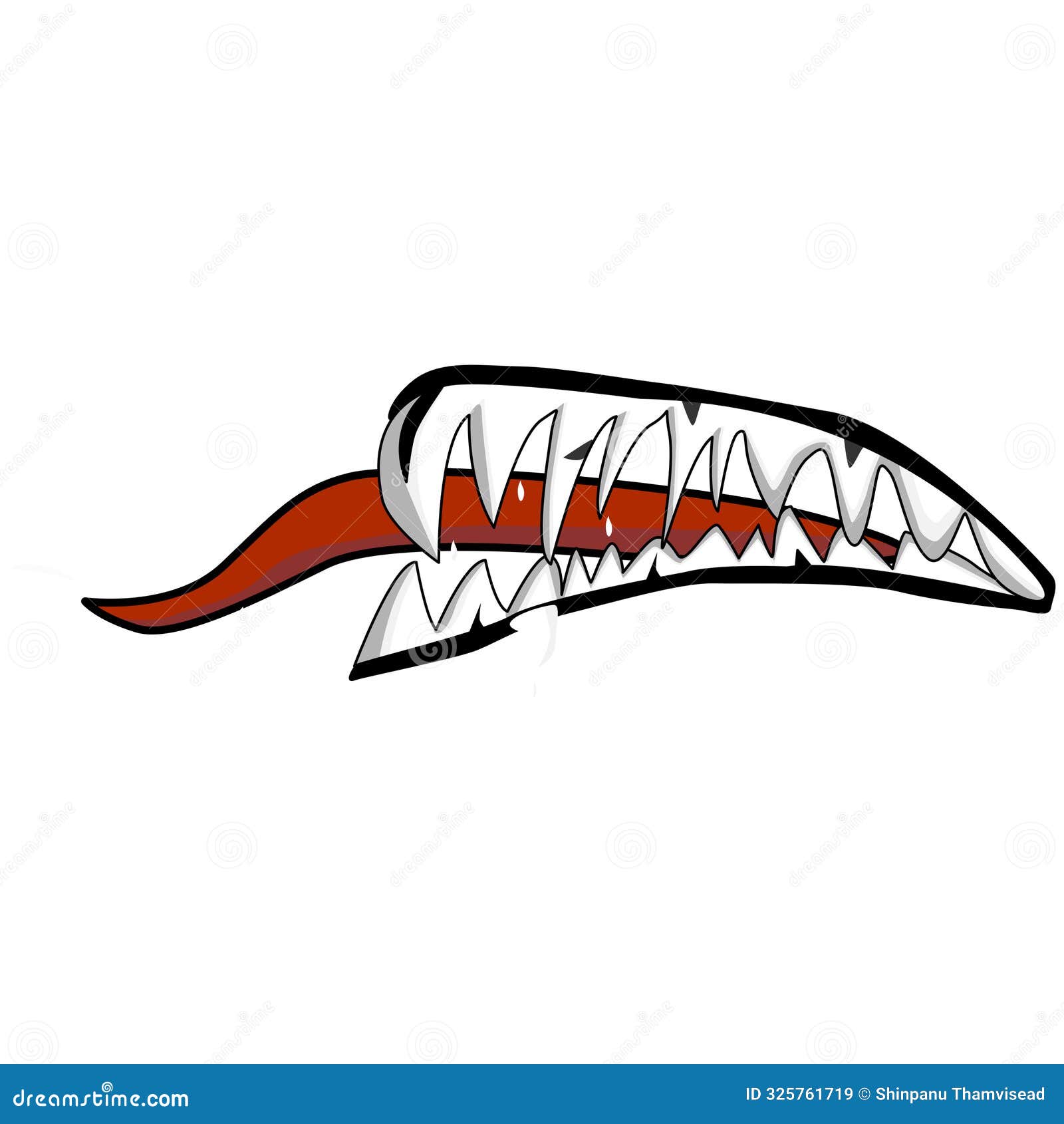A Monster S Mouth with Fangs and a Roaring, Long, Sharp Teeth. Stock ...
