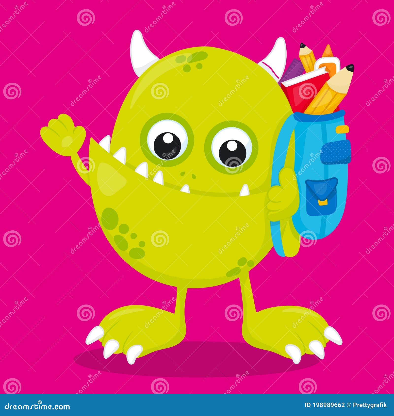 Monster School Green 03 stock vector. Illustration of cartoon - 198989662