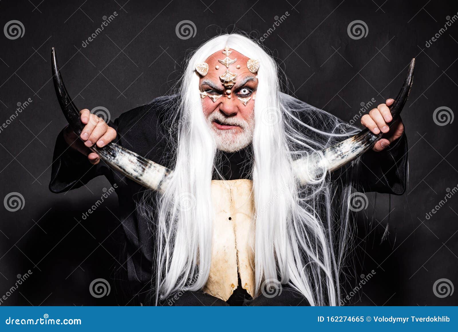 Satan On Hell. Horror With Scary Halloween Man. Alien With Dragon Skin ...