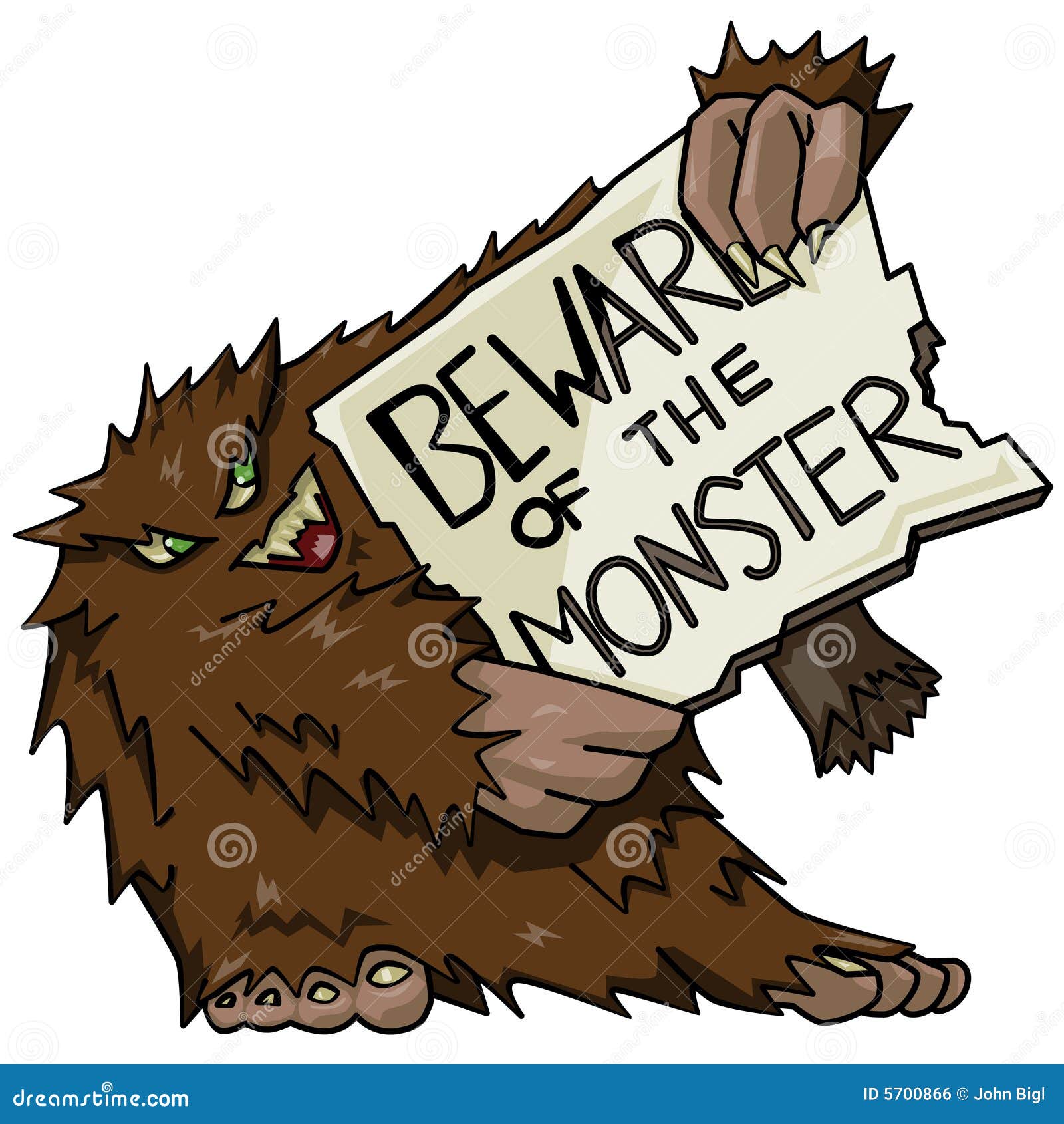 Monster with sign stock vector. Illustration of halloween - 5700866