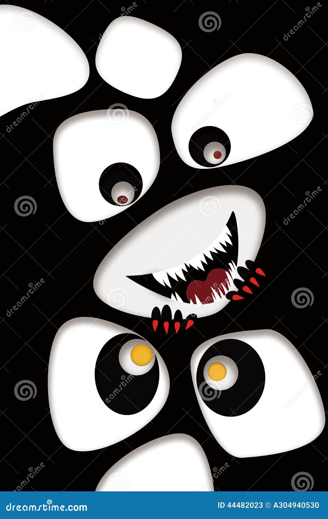Monster stock illustration. Illustration of line, black - 44482023