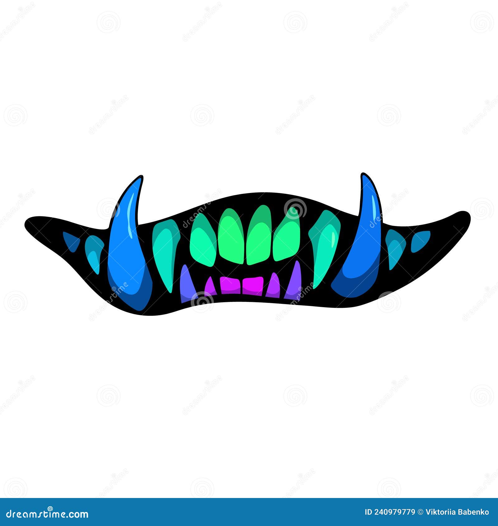 Monster Smile with Sharp Teeth Stock Vector - Illustration of monster ...