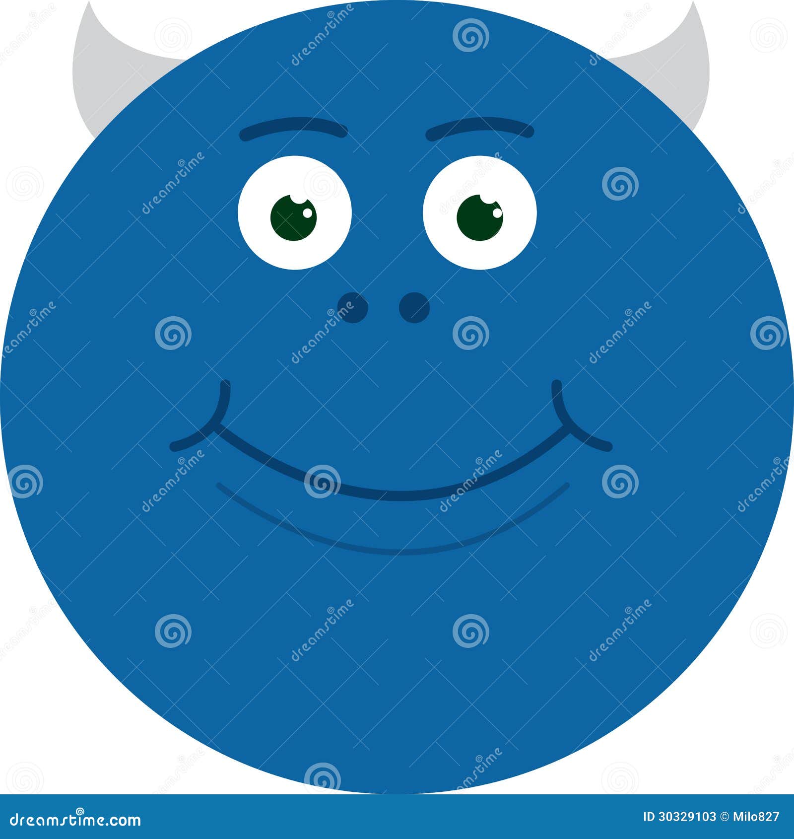 Monster Smiling Blue stock vector. Illustration of spooky - 30329103