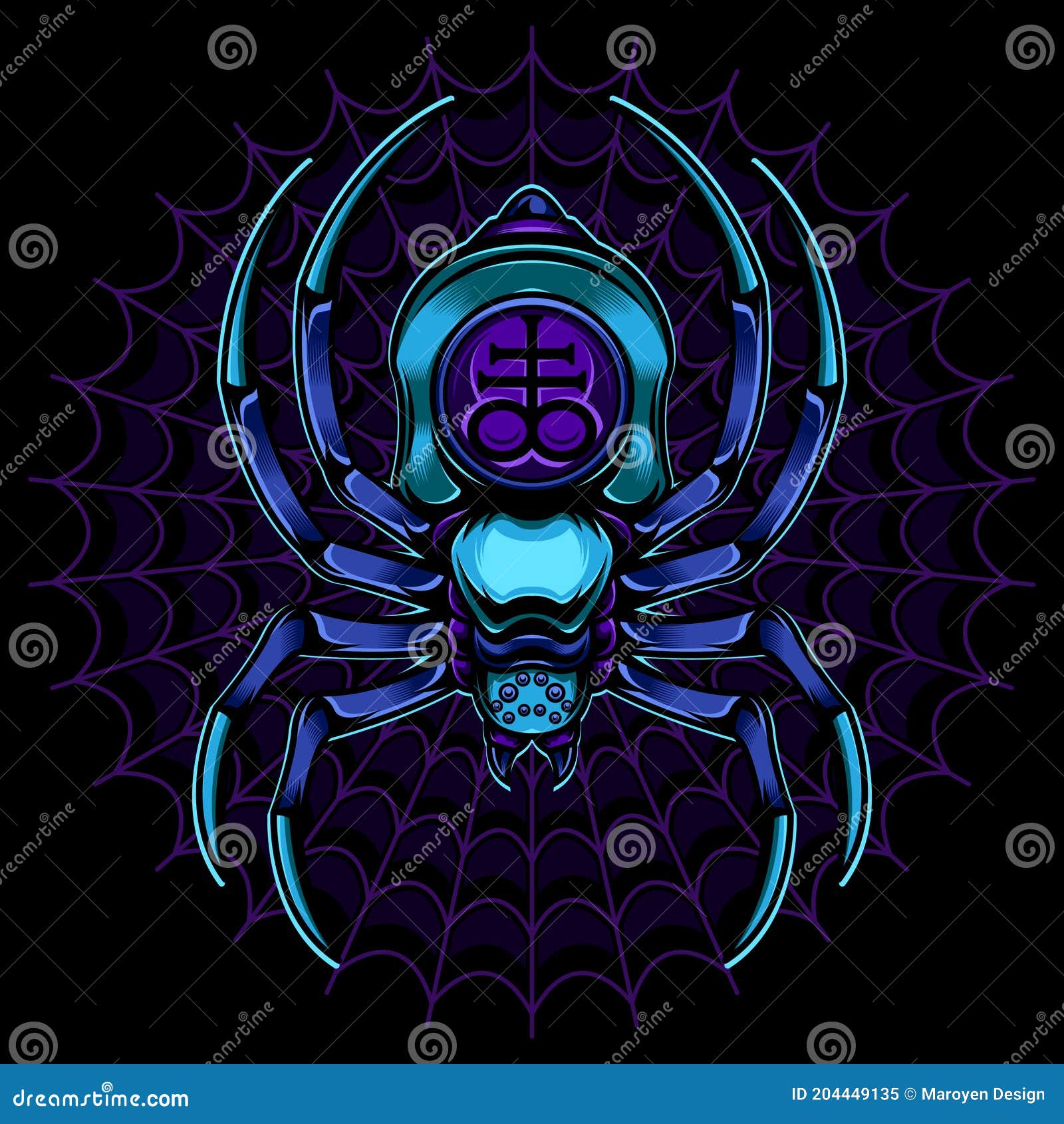 Monster spider vector stock vector. Illustration of phobia - 204449135