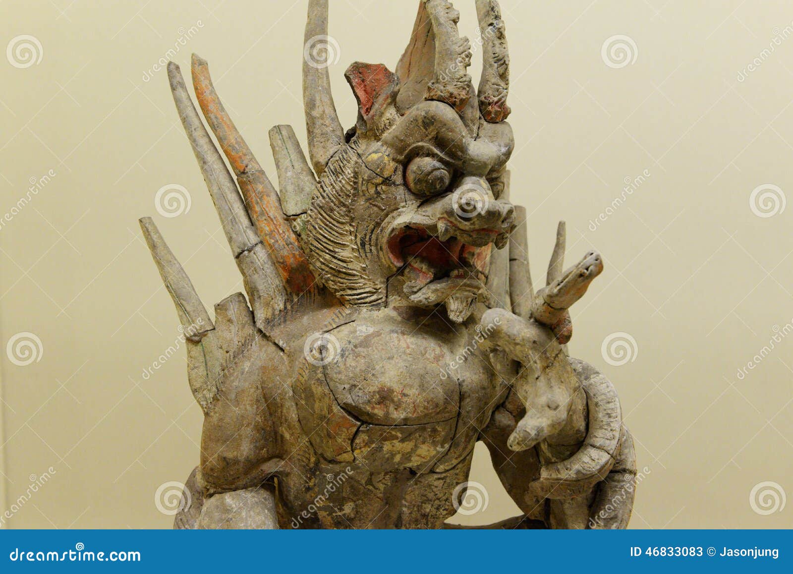 Monster Statue of Ancient Asia Stock Image - Image of china, texture ...