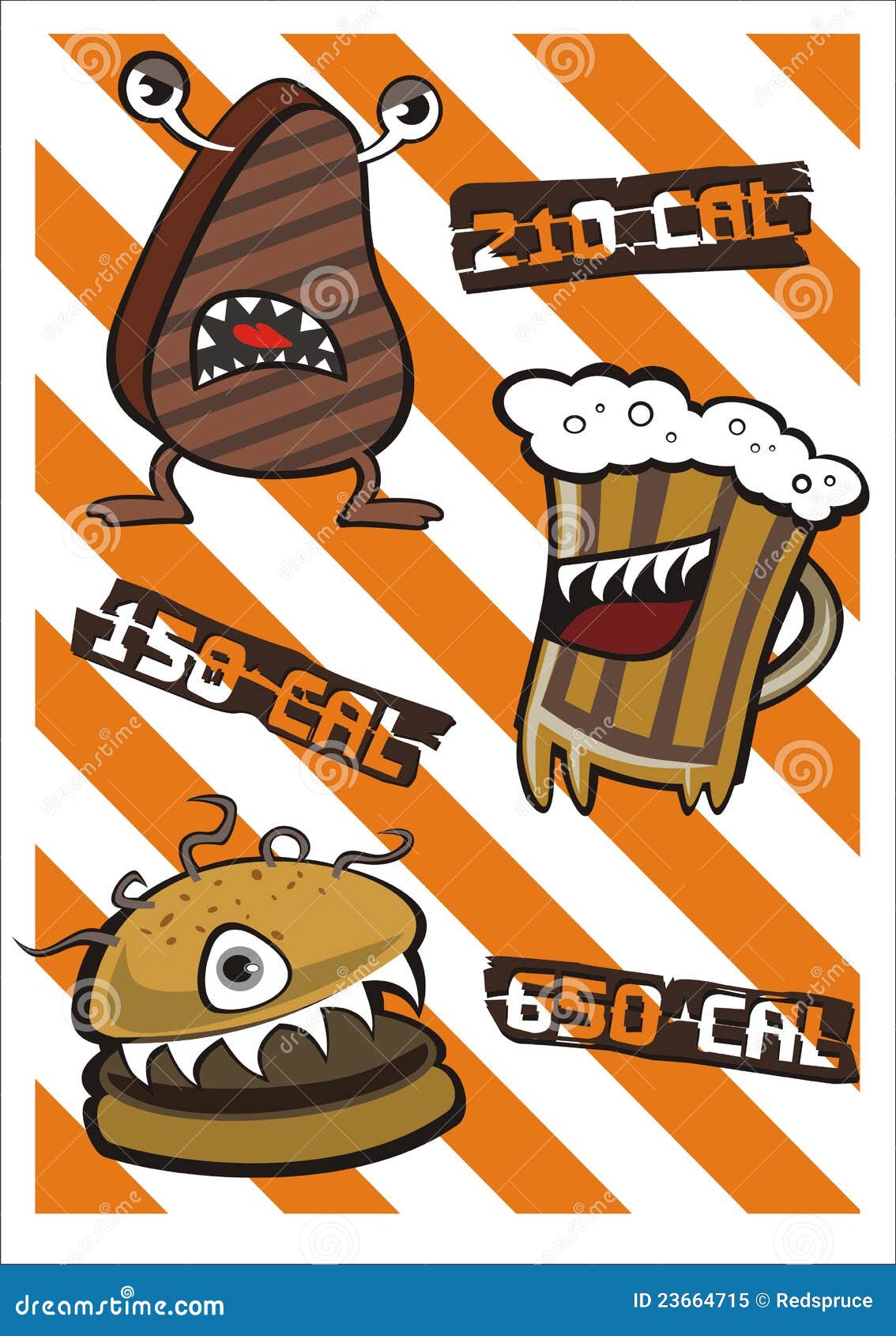 Monster Steak Beer and Burger with Calories Stock Vector - Illustration ... Monster Steak Beer and Burger with Calories Stock Vector - Illustration ...