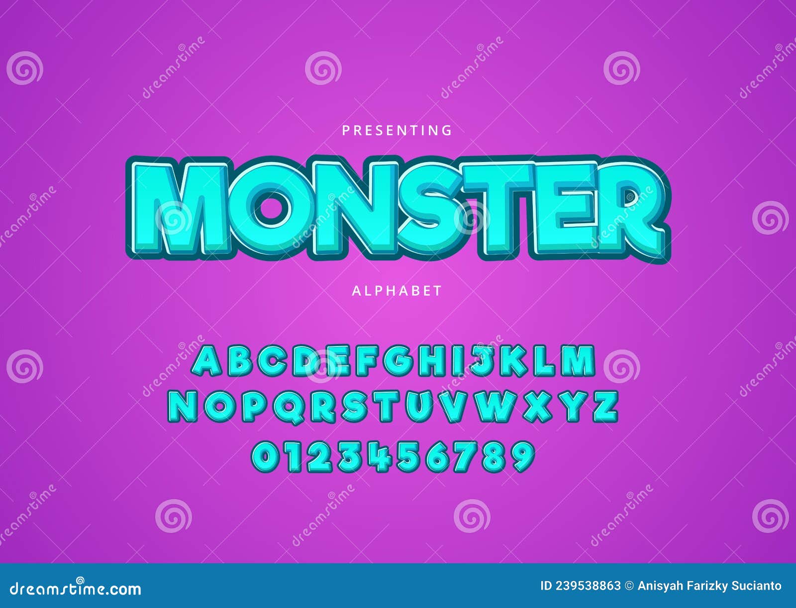 Monster Style Text Effect, Playful Mobile Game Font Alphabet and Number ...