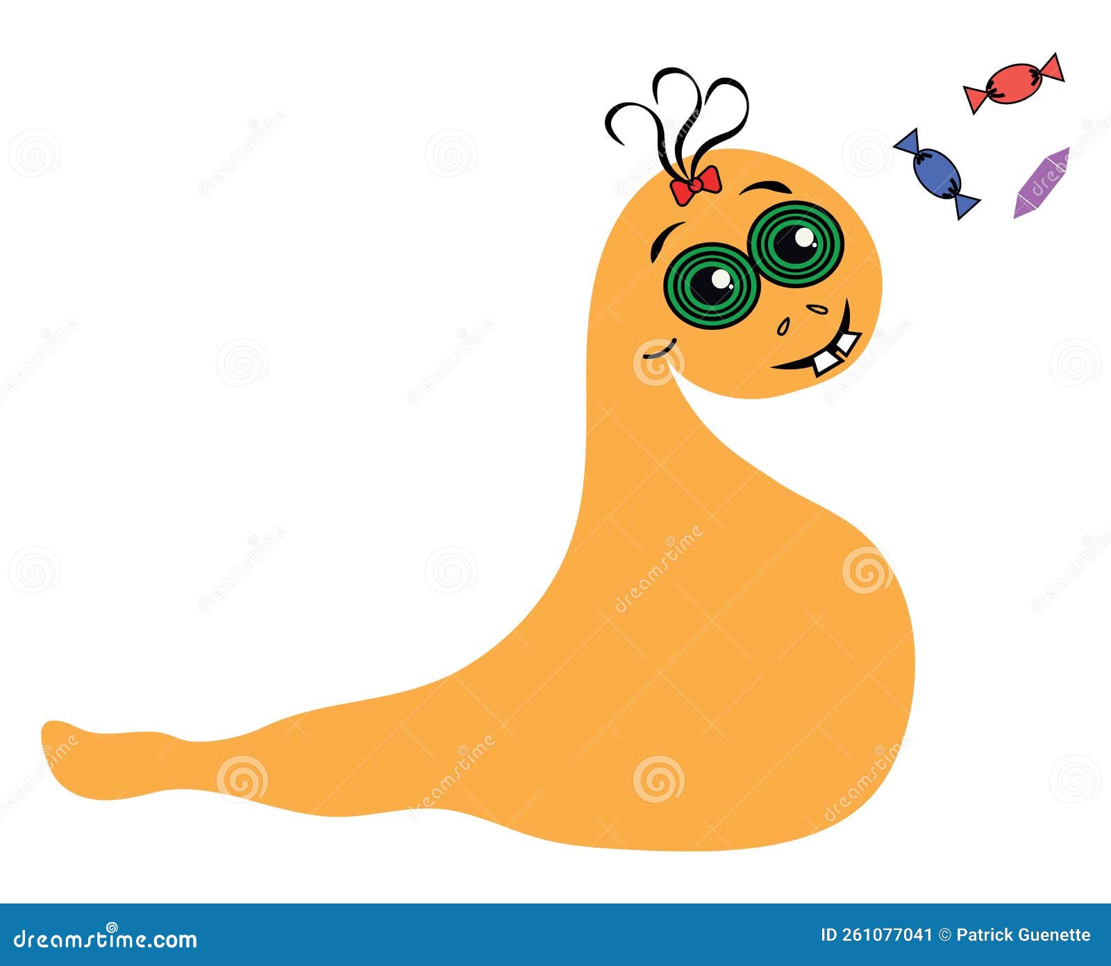 Monster with sweets, icon stock vector. Illustration of pumpkin - 261077041