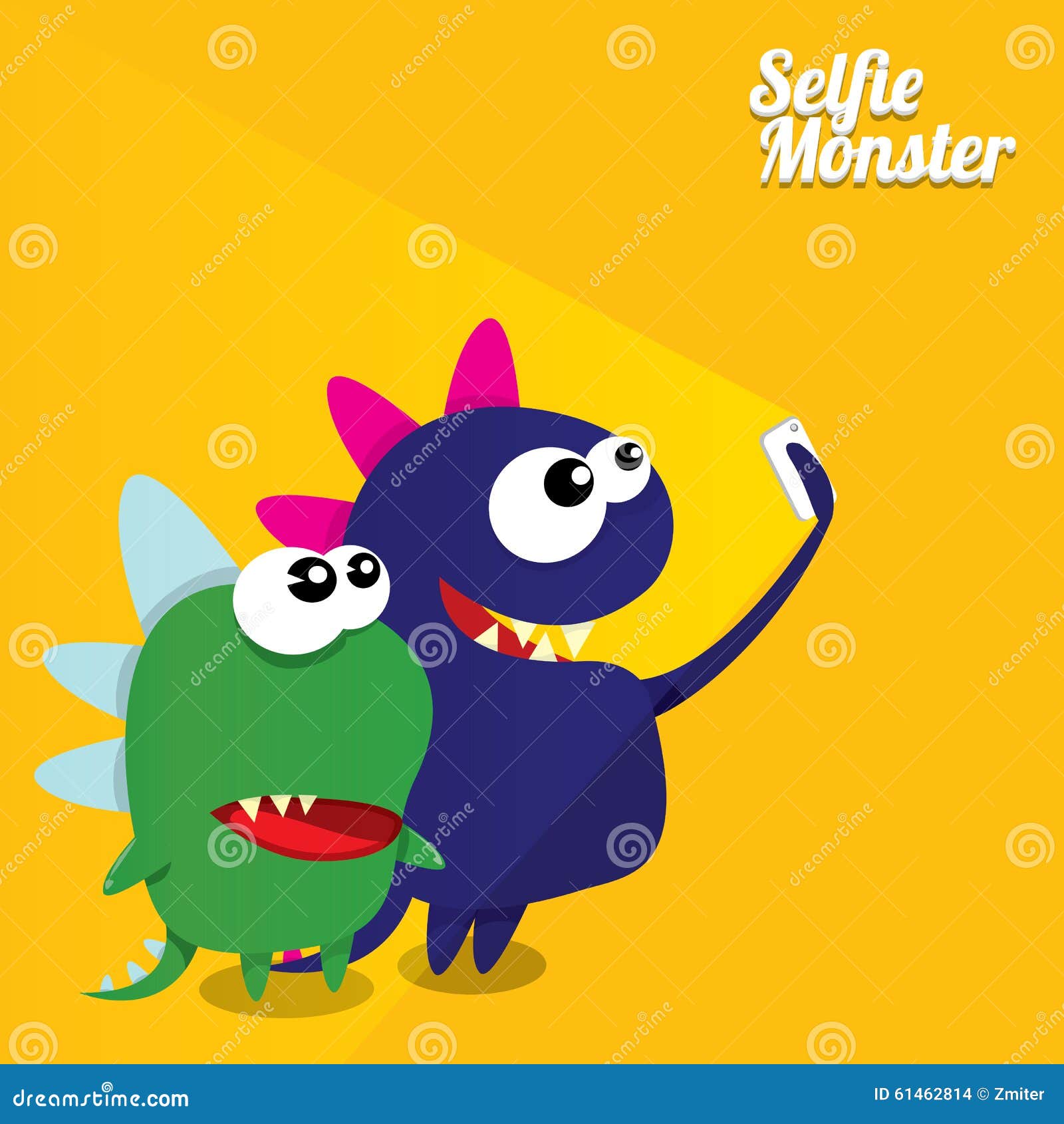 Monster Taking Selfie Photo on Smart Phone Stock Vector - Illustration ...