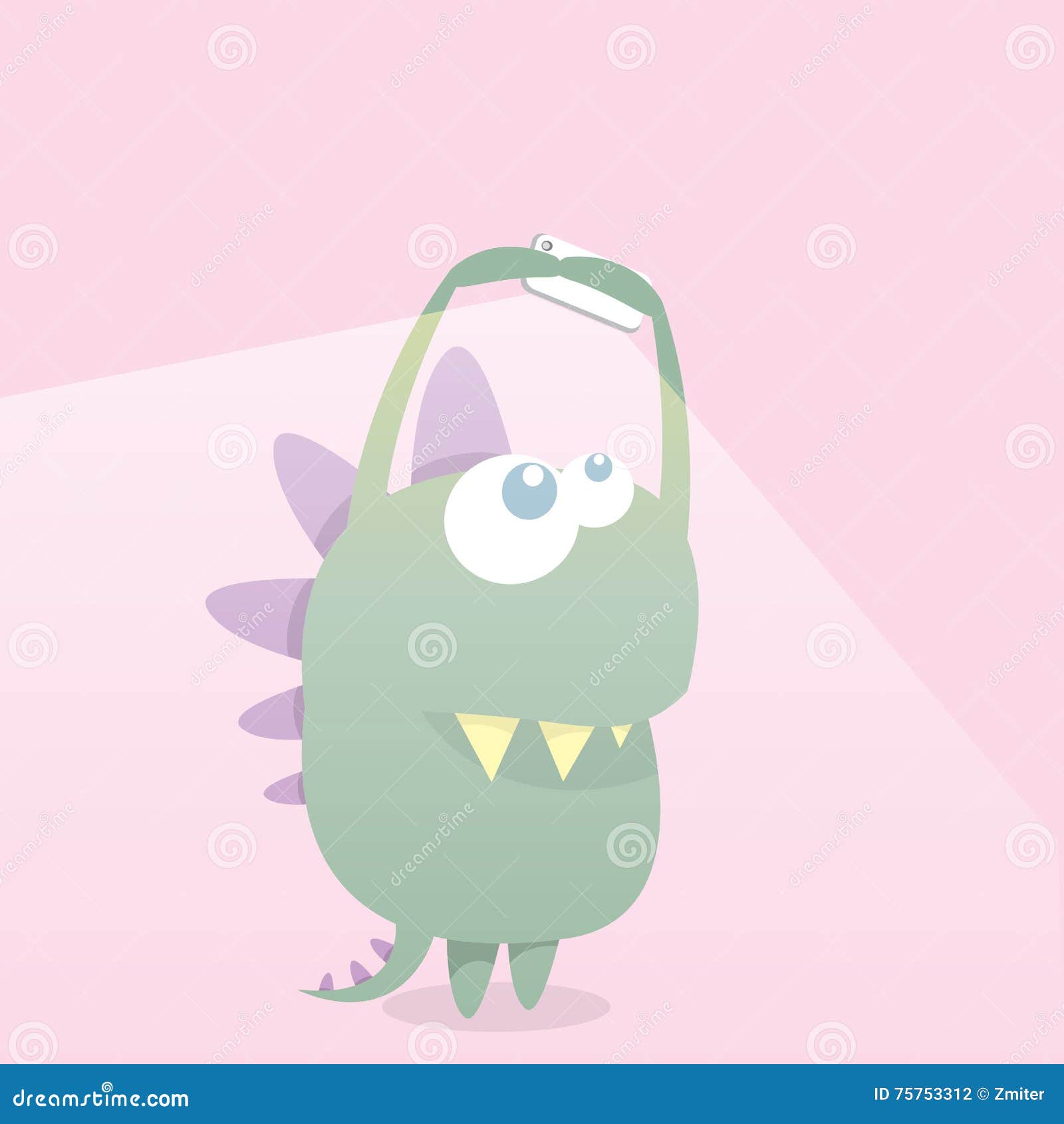 Monster Taking Selfie Photo on Smart Phone Stock Vector - Illustration ...