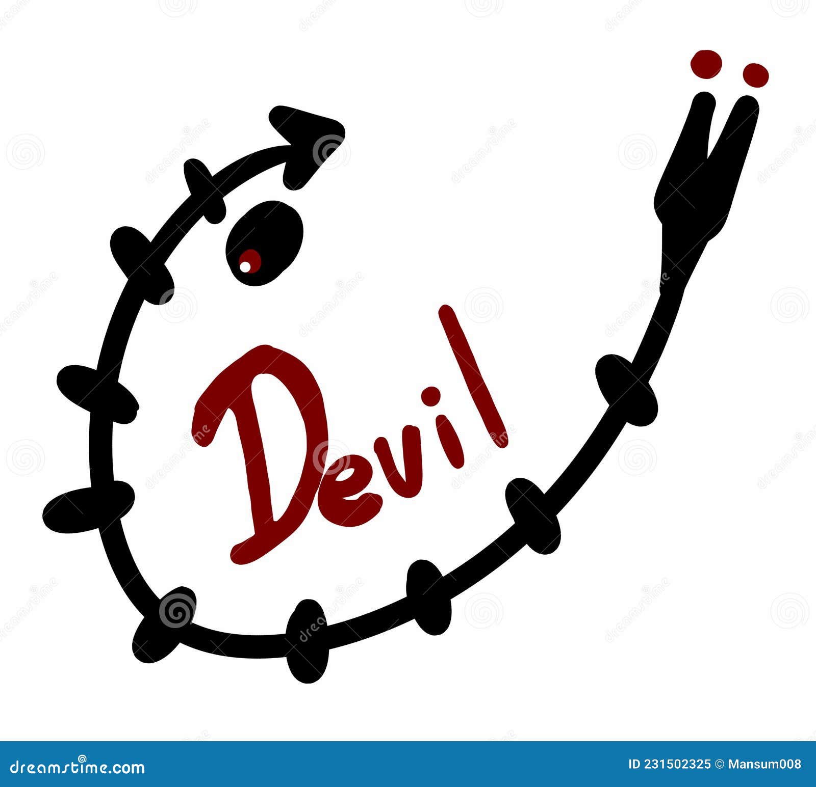 Monster and text devil stock illustration. Illustration of decorative ...