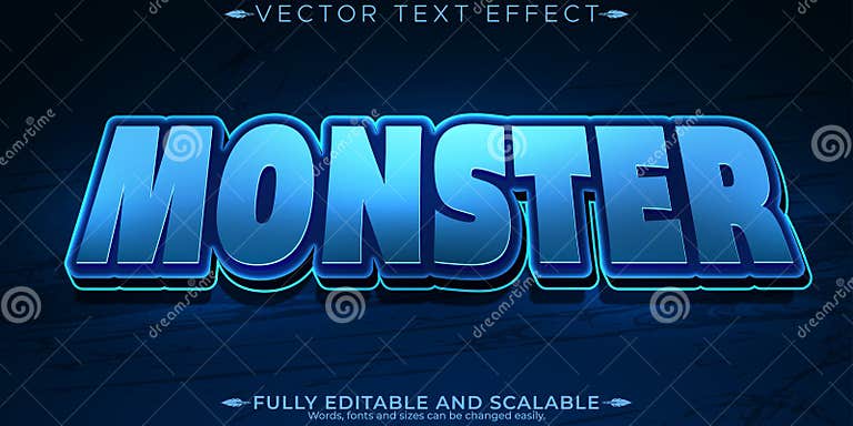 Monster Text Effect, Editable Sea and Pirate Text Style Stock Vector ...