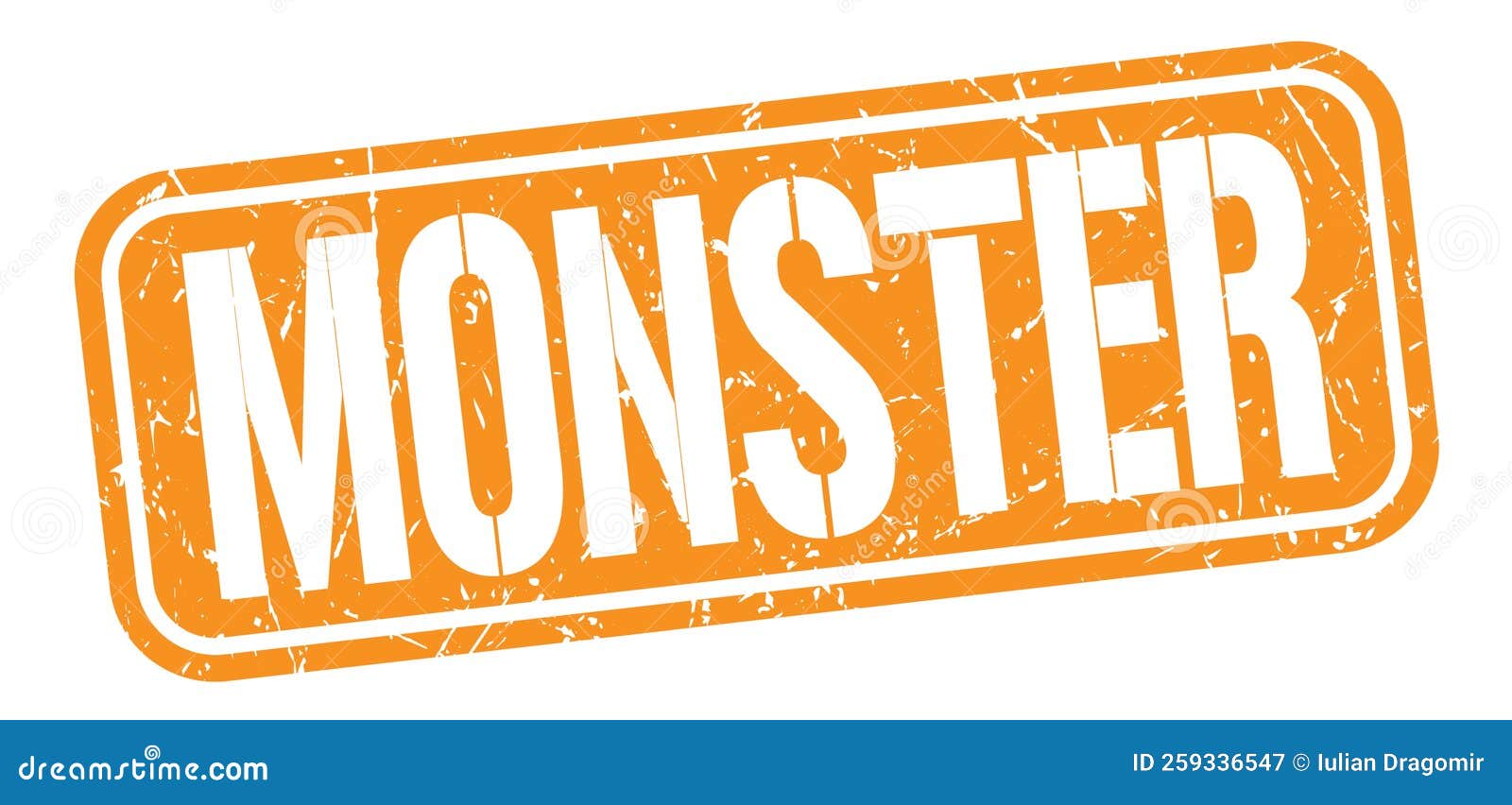 MONSTER Text Written on Orange Stamp Sign Stock Illustration ...