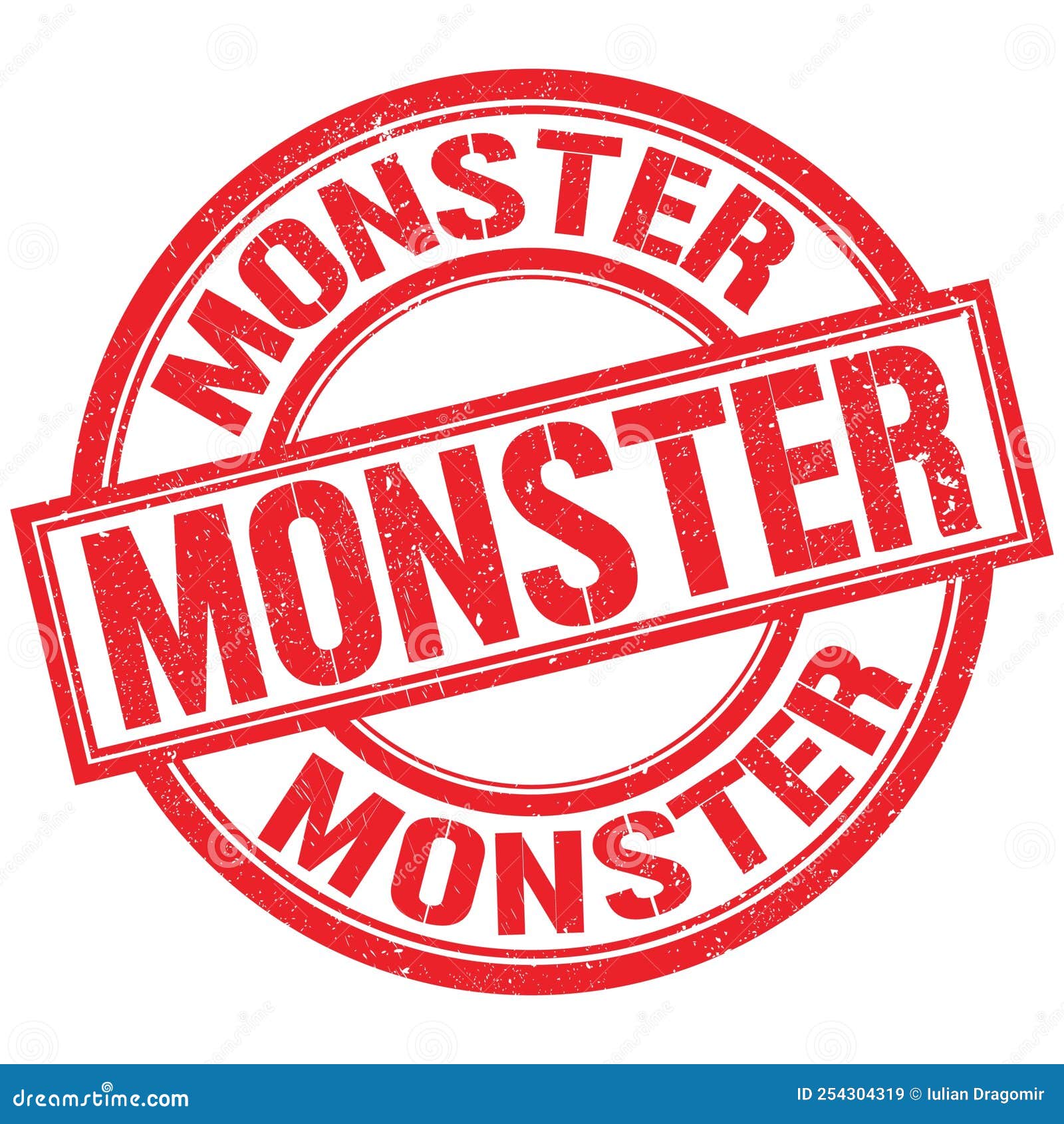 MONSTER Text Written on Red Stamp Sign Stock Illustration ...
