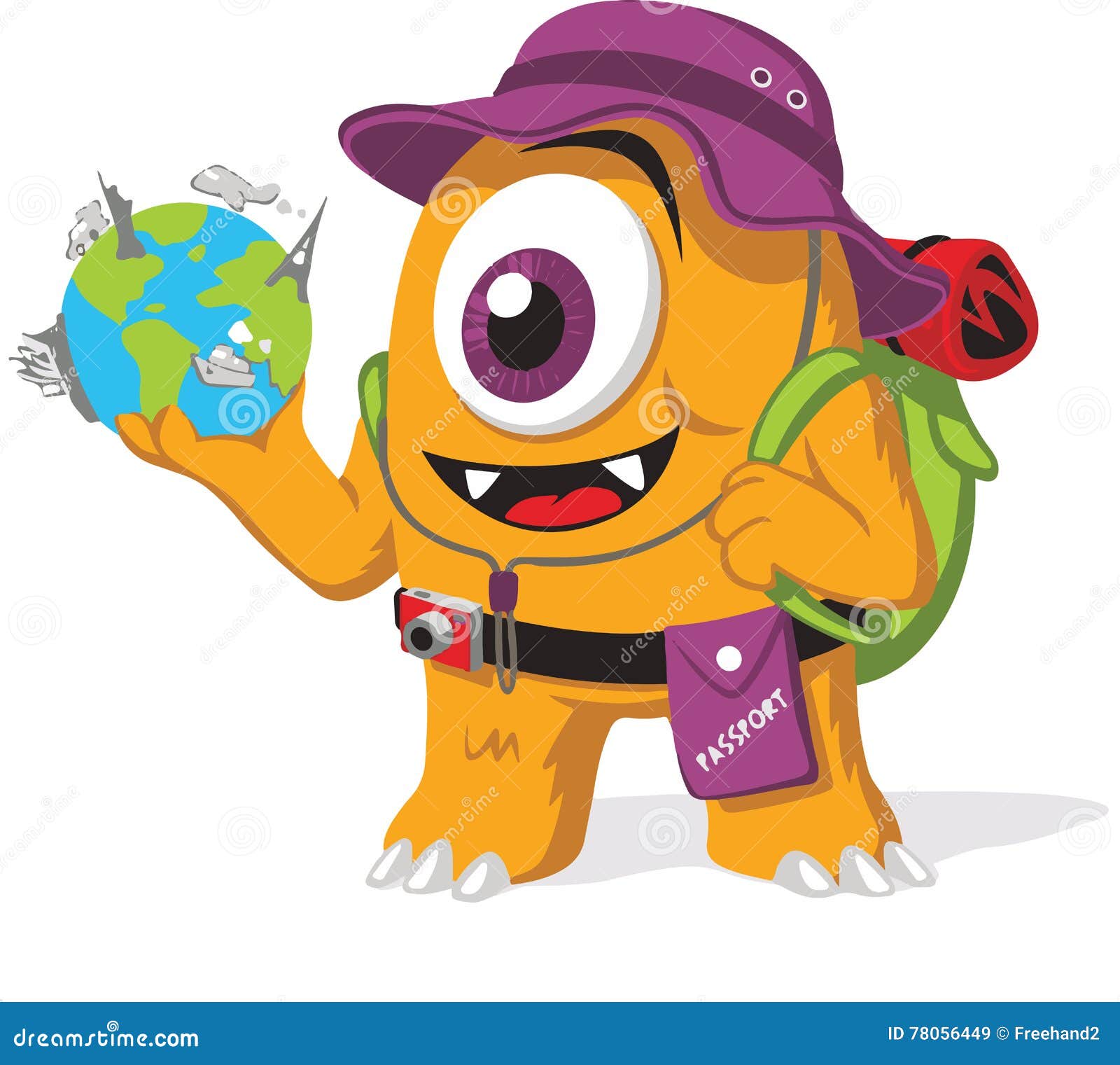 Monster travel stock vector. Illustration of luggage - 78056449