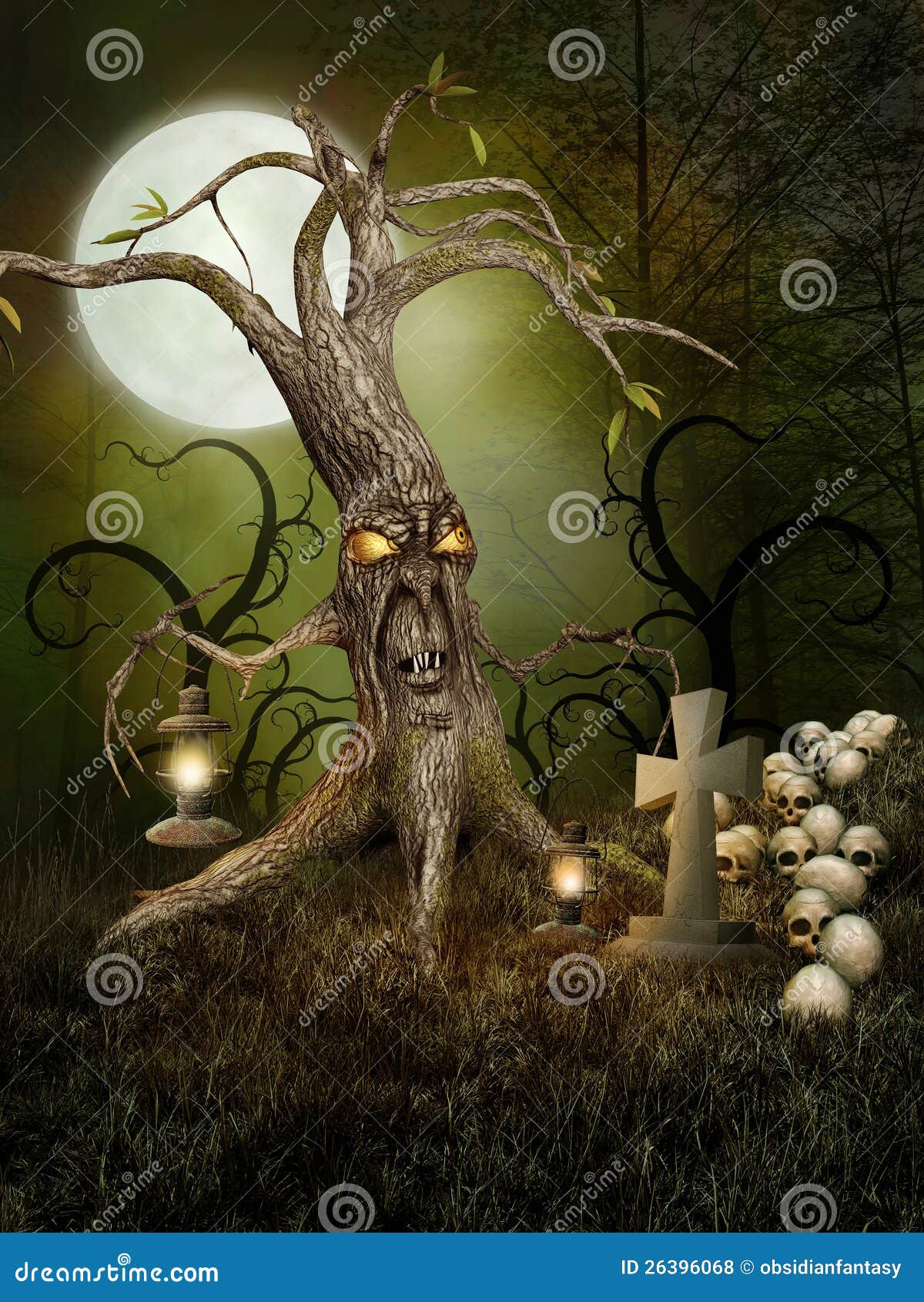 Monster Tree Vector Illustration | CartoonDealer.com #11704074