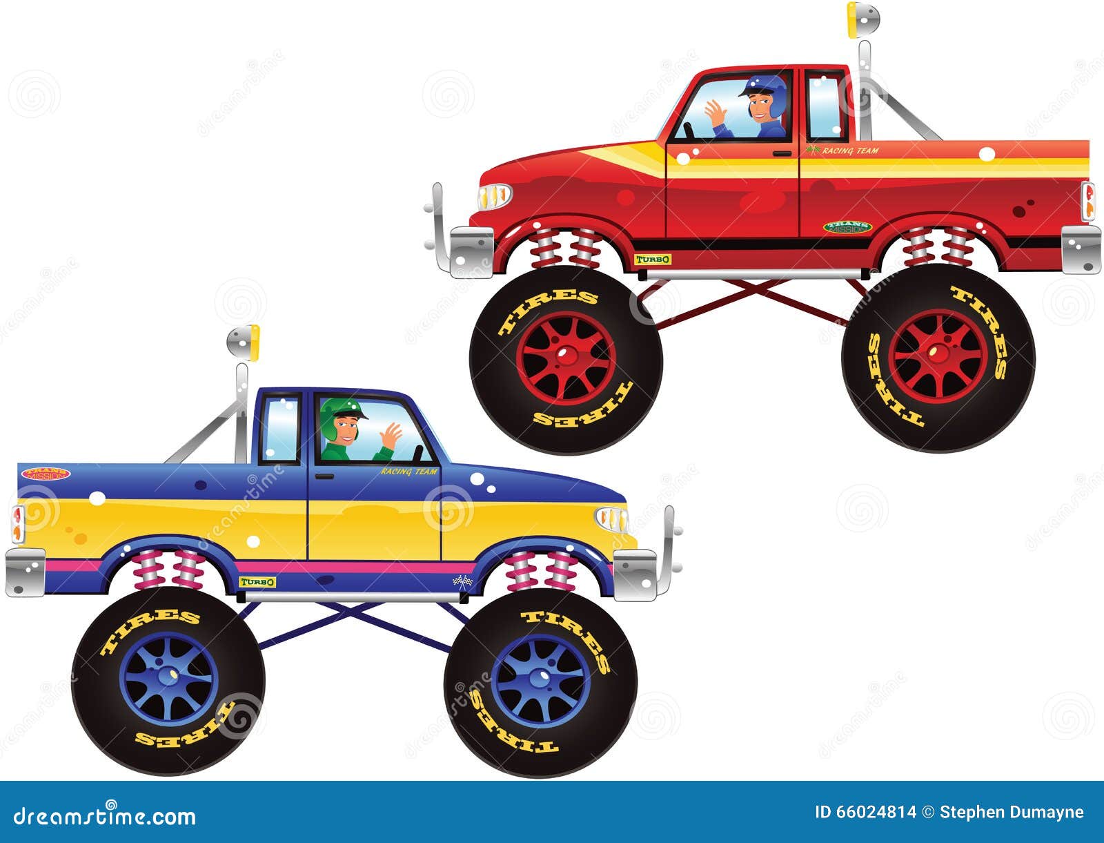 Four-wheel Drive Red Car Side View Royalty-Free Cartoon | CartoonDealer ...