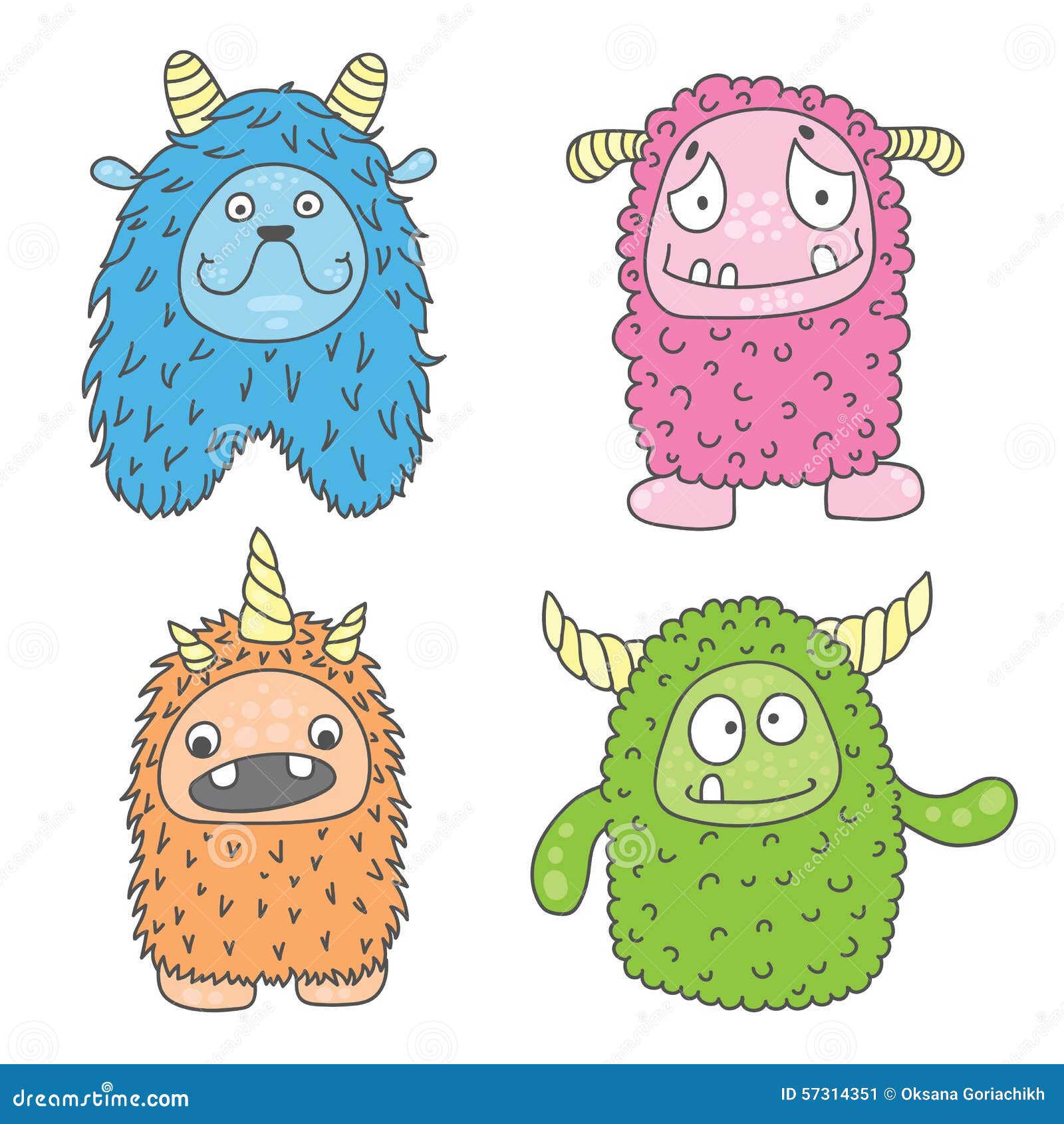 Monster stock illustration. Illustration of trendy, colorful - 57314351