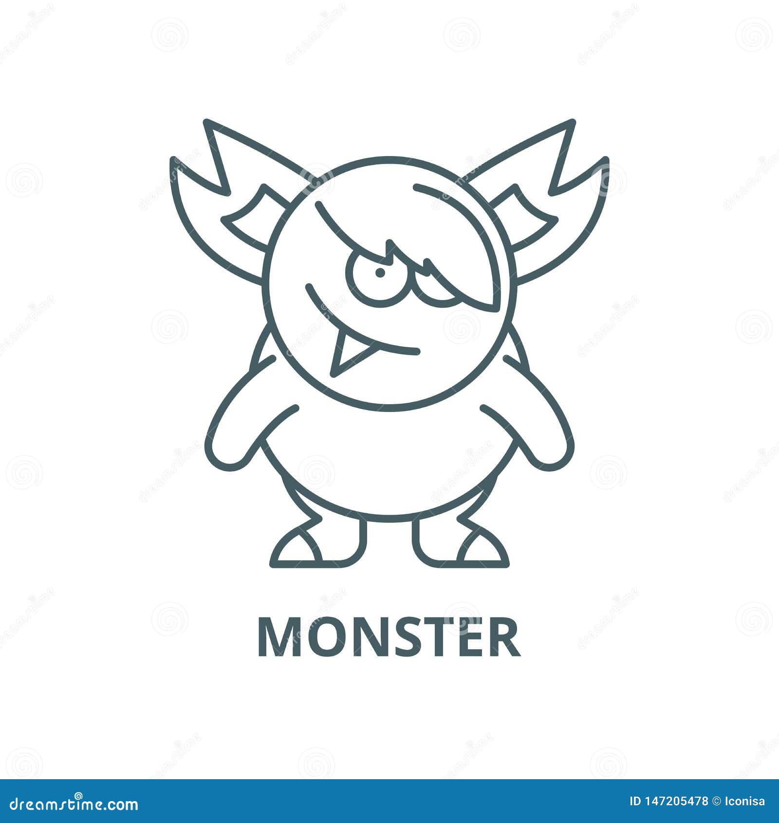 Monster Vector Line Icon, Linear Concept, Outline Sign, Symbol Stock ...