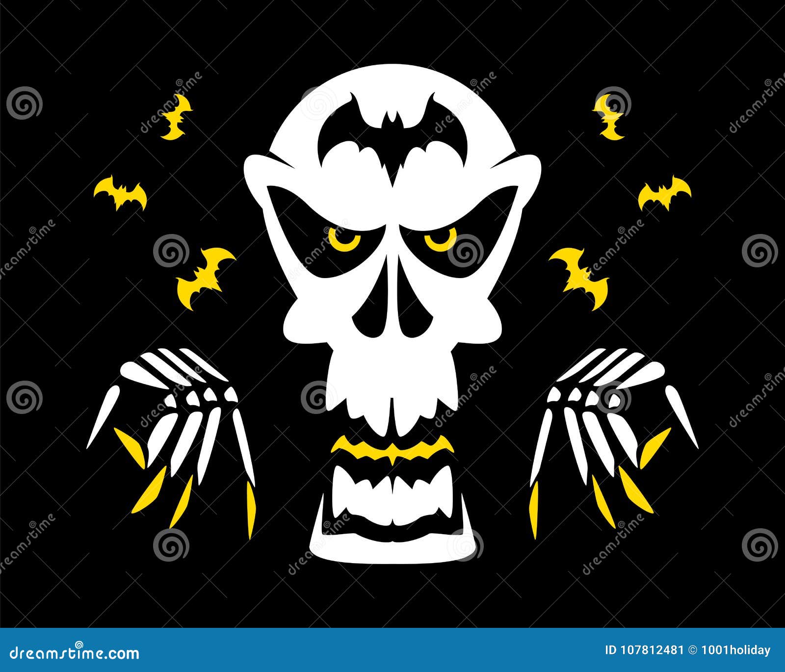Vampire Attack Vector Illustration Isolated On White. Danger Dracula ...