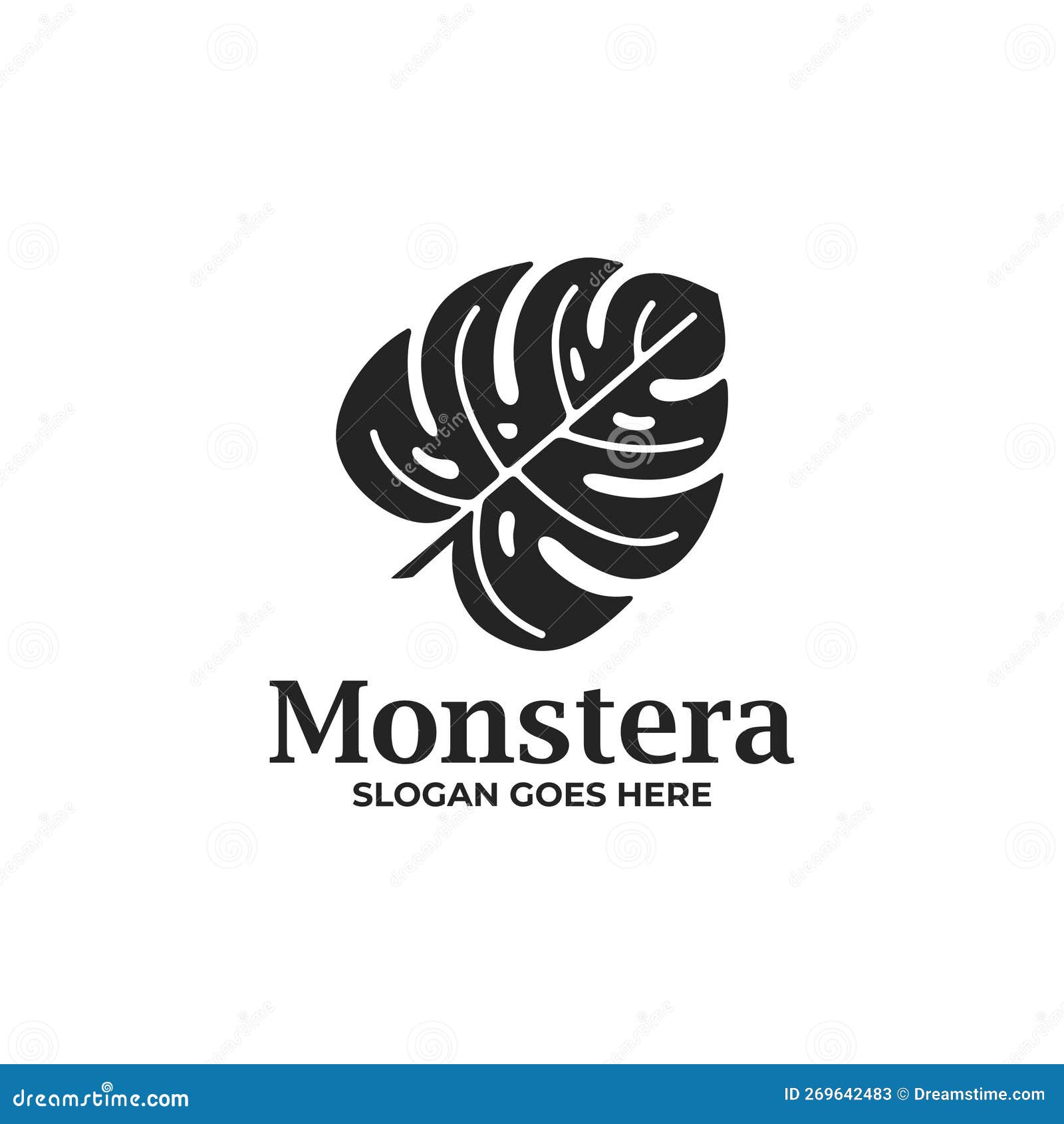 Monstera leaf logo design stock vector. Illustration of icon - 269642483