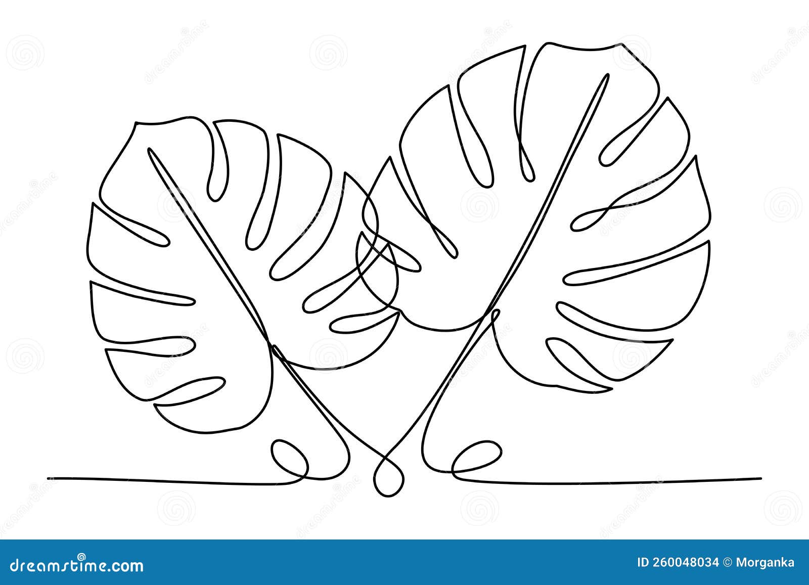 Monstera Deliciosa Continuous Line Drawing Vector Illustration ...