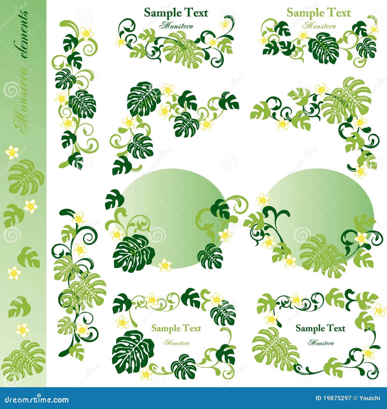 Monstera design elements stock illustration. Illustration of hawaii ...
