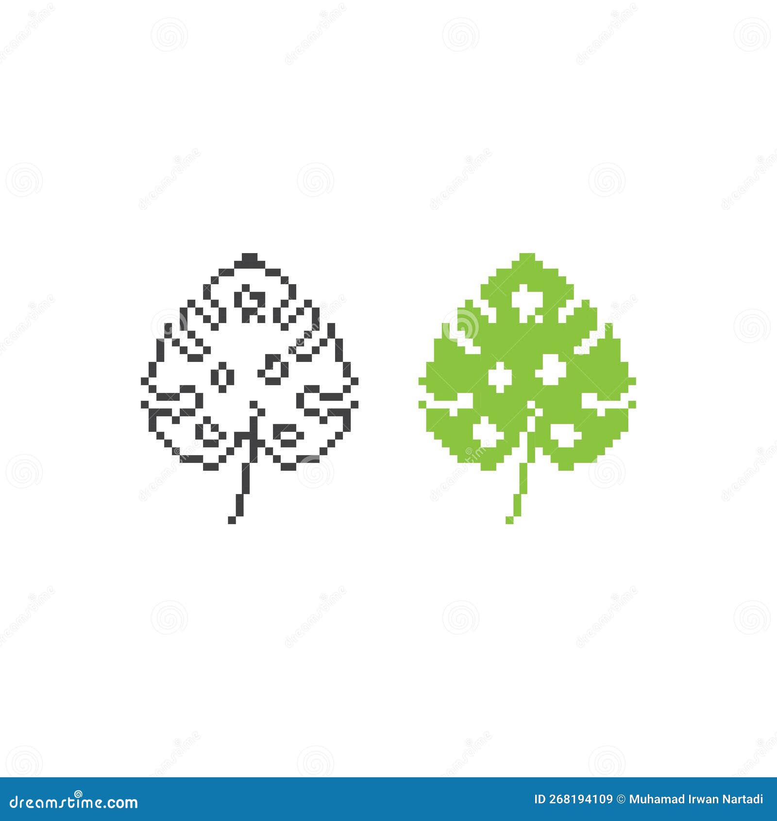 Monstera Leaf, Tropical Leaves. Pixel Art 8 Bit Vector Icon ...