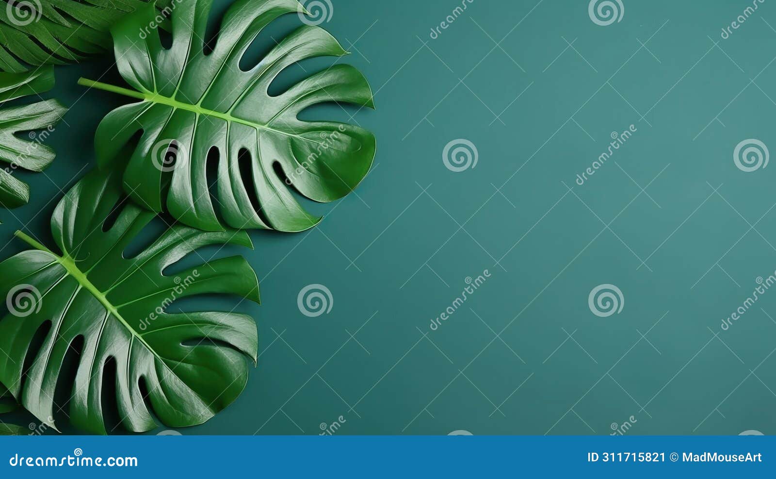 Monstera Leaves Top View. Beautiful Plant Background Stock Illustration ...
