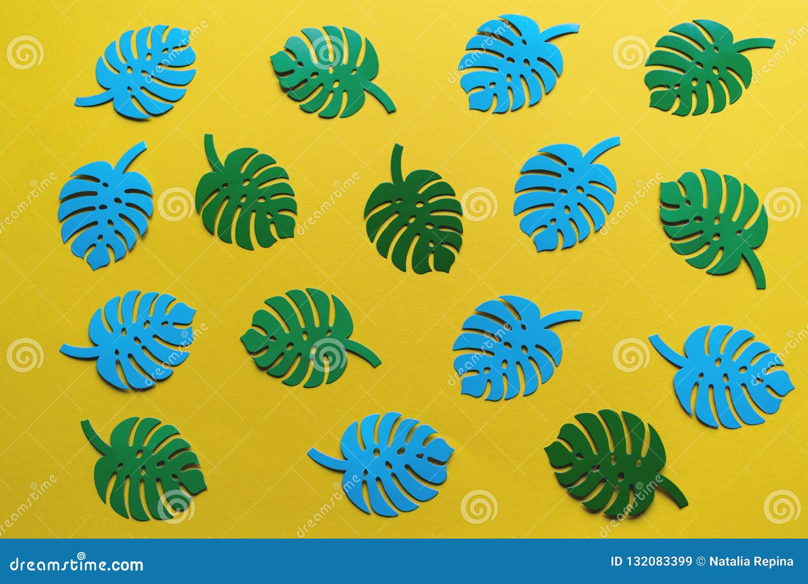Monstera Leaves on a Yellow Background Stock Image - Image of equipment ...