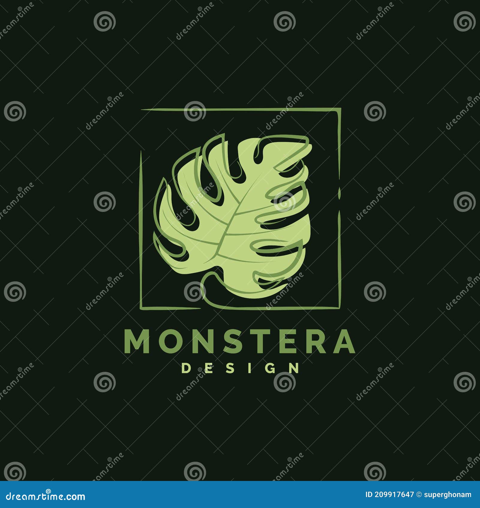 Monstera Logo Design Symbol Vector Template Stock Vector - Illustration ...