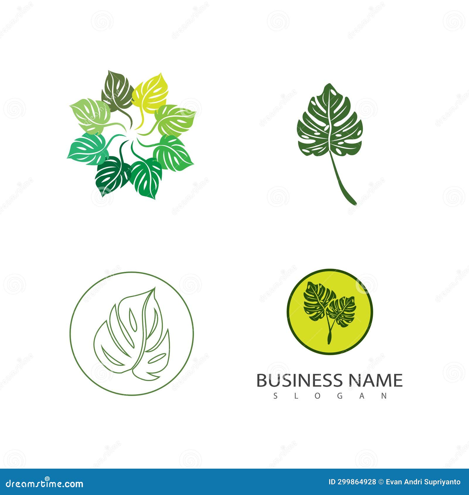 Monstera Logo Vector Template Symbol Design Stock Illustration ...
