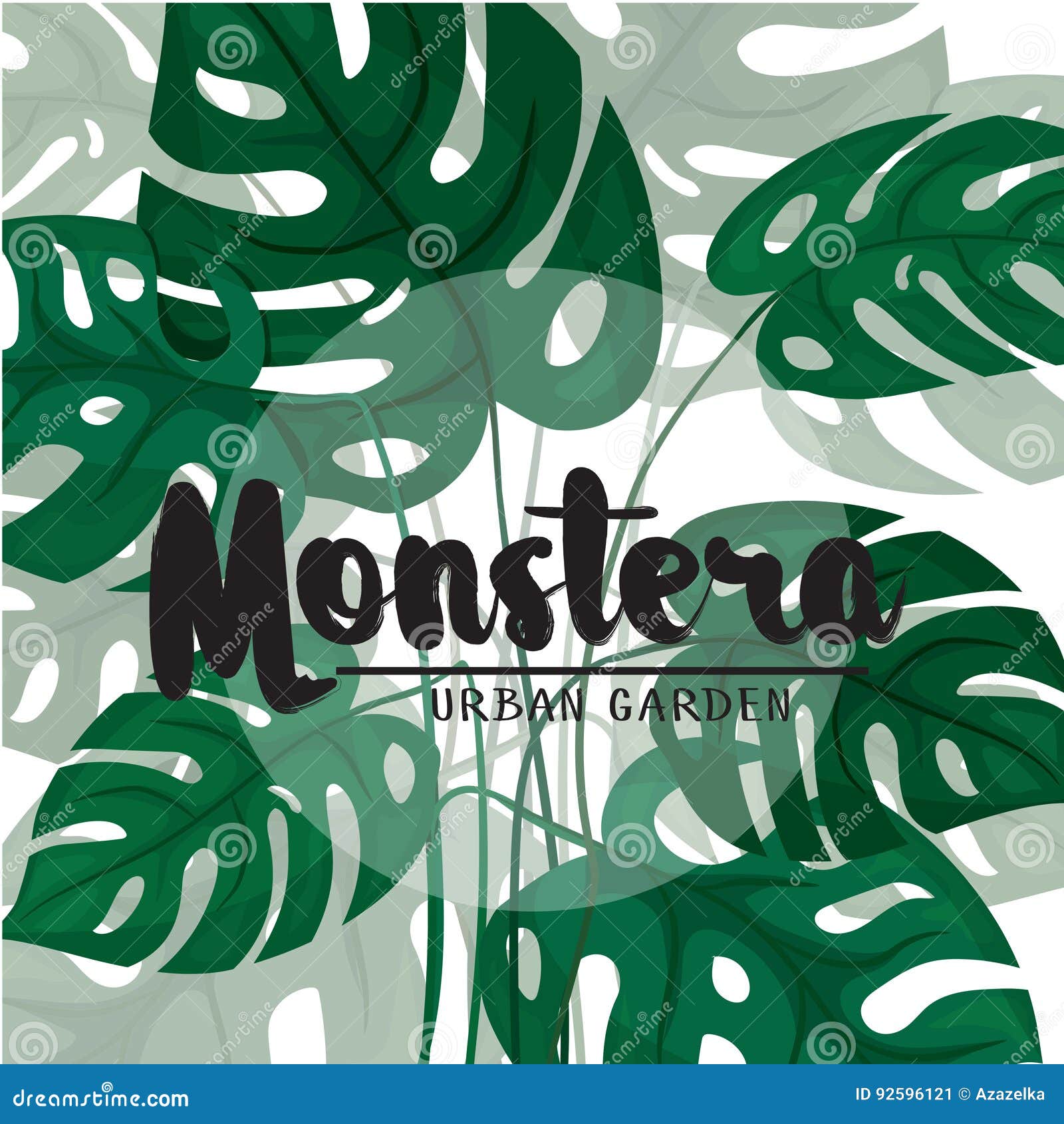 Monstera. Modern Tropical Background Design Stock Vector - Illustration ...
