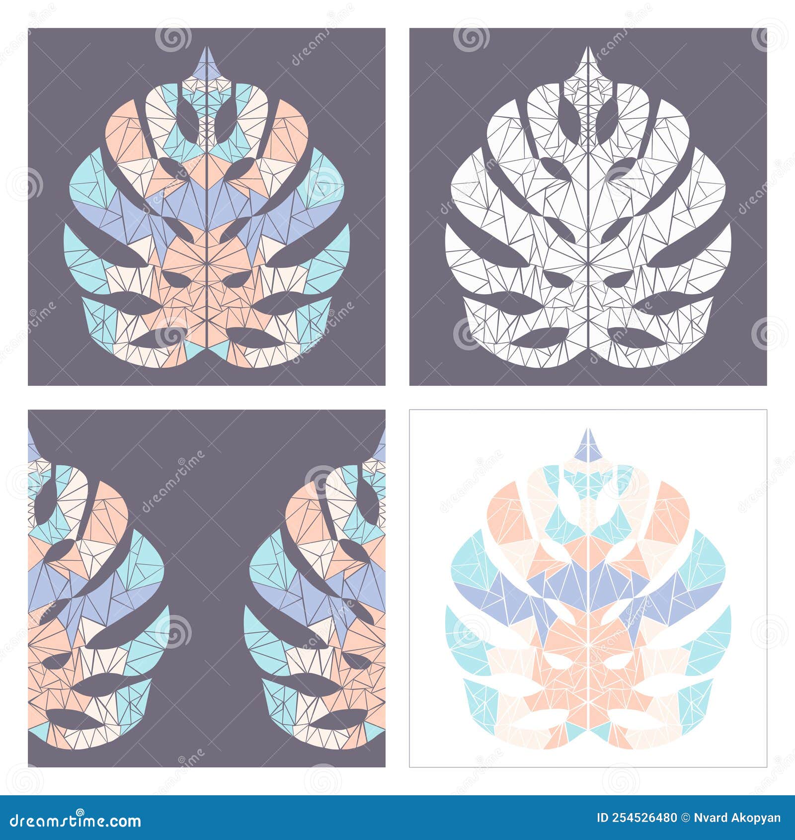 Monstera Mosaic Leaf Collection. Design Elemen Stock Vector ...