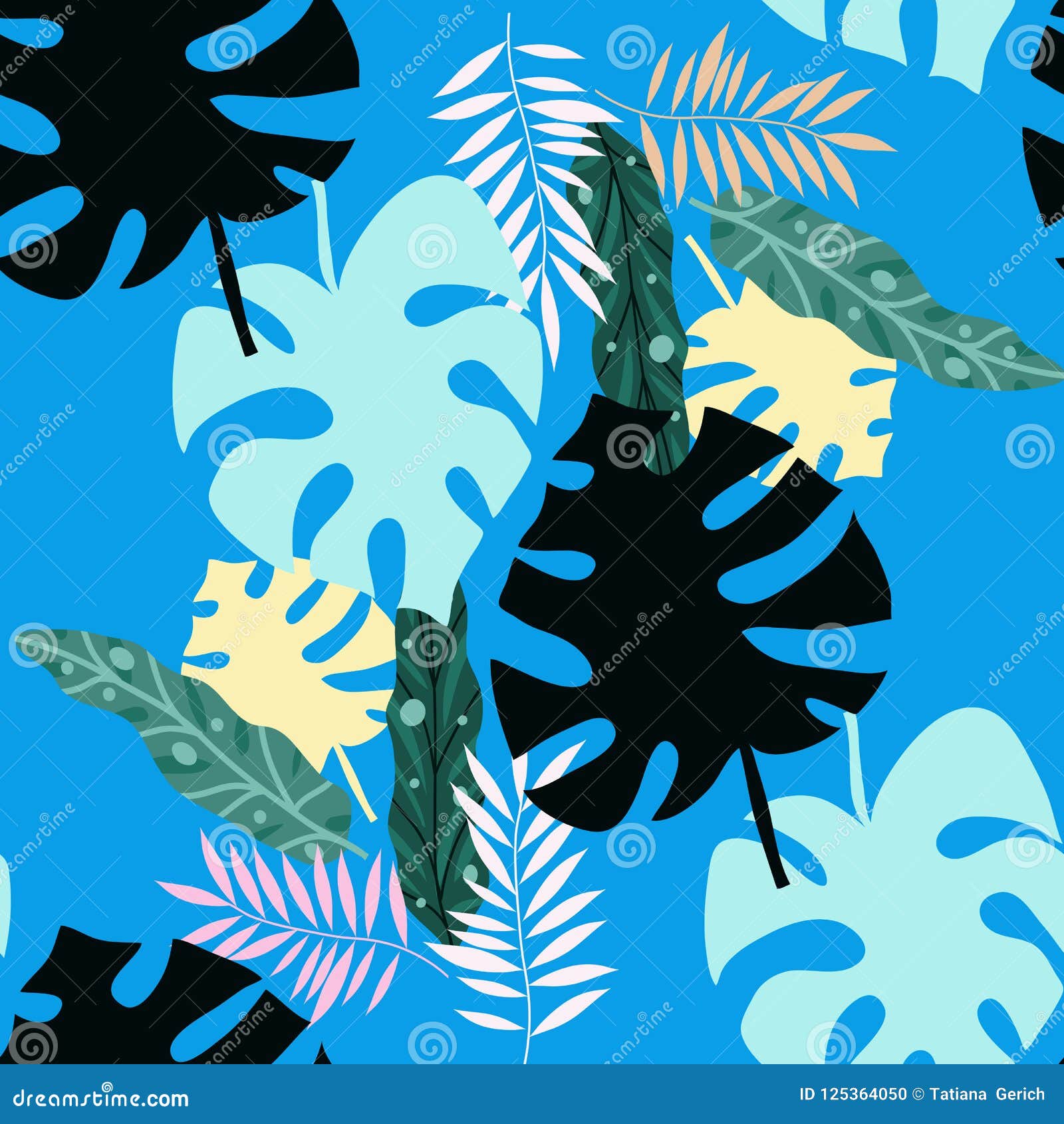 Monstera pattern5 stock vector. Illustration of green - 125364050