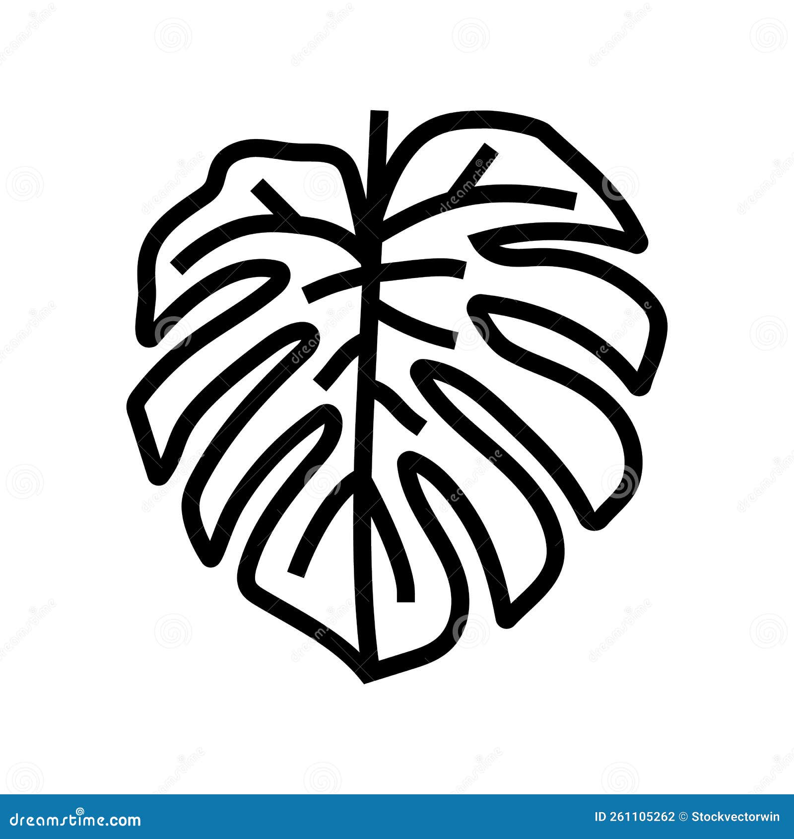 Monstera Pflanzenblattsymbol Stock Abbildung - Illustration von zweig ...