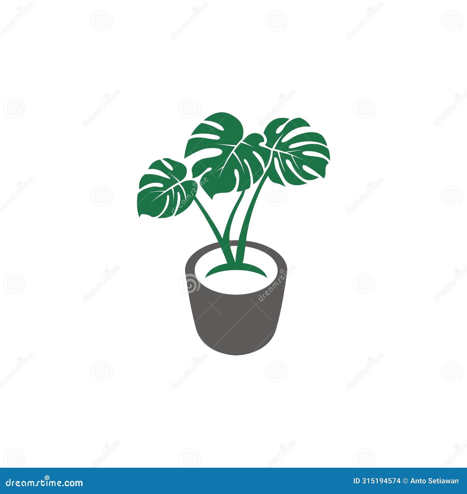 Monstera Plants in Pots Logo. Monstera Icon Stock Vector - Illustration ...