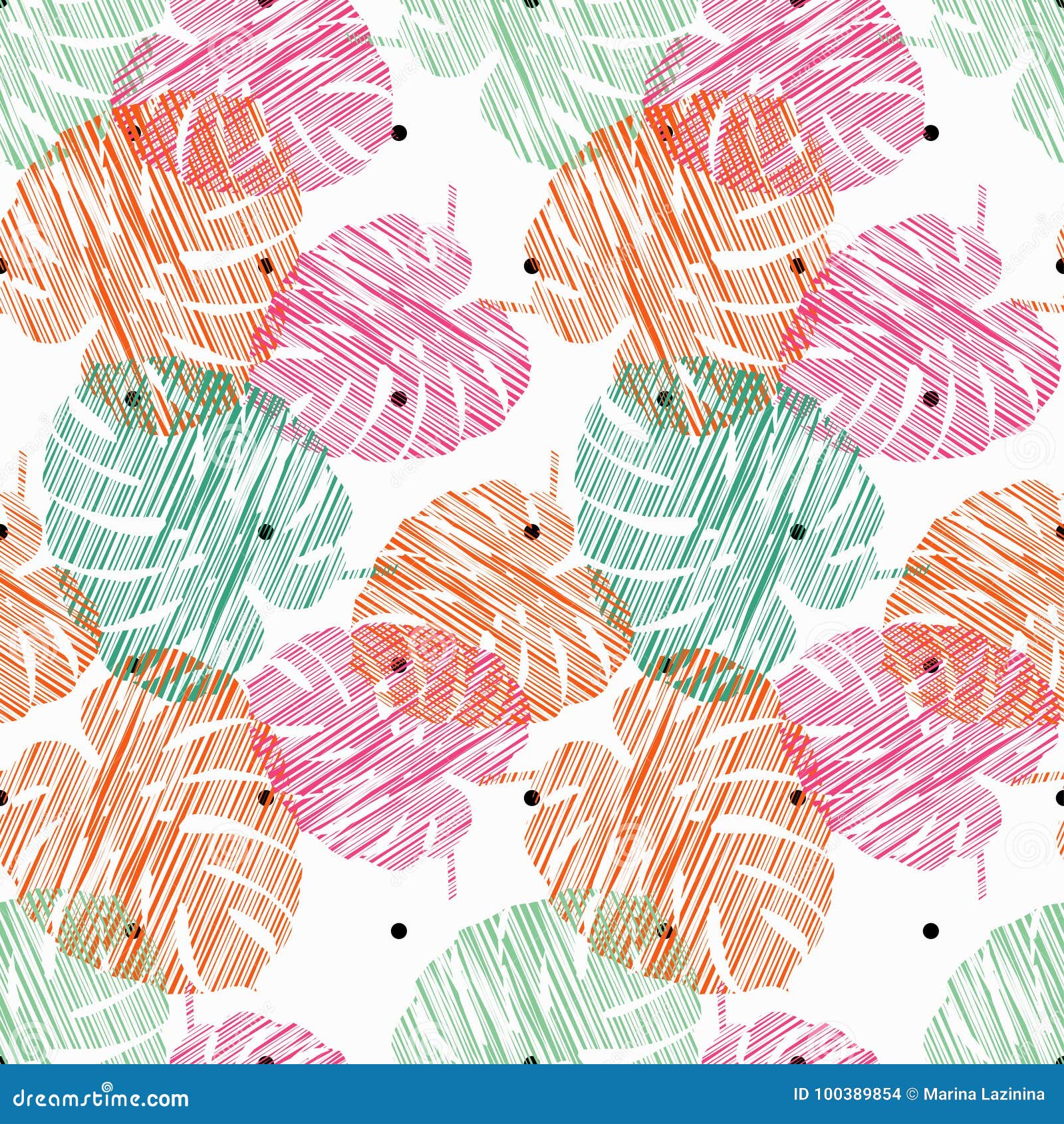 Monstera Seamless Background. Seamless Pattern with Decorative Leaves ...